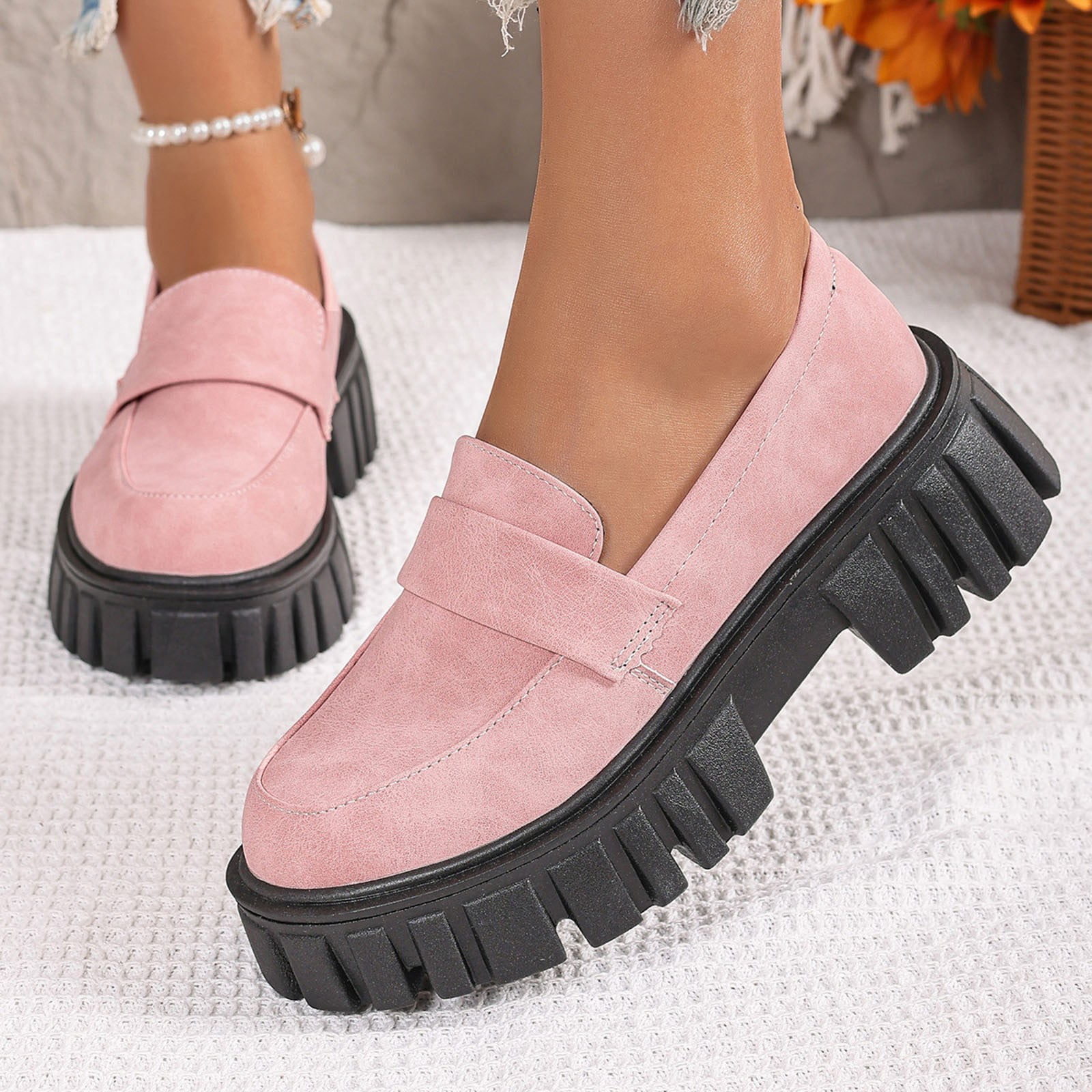Mepaouo Loafers for Women Platform Penny Loafer Shoes Business Casual ...