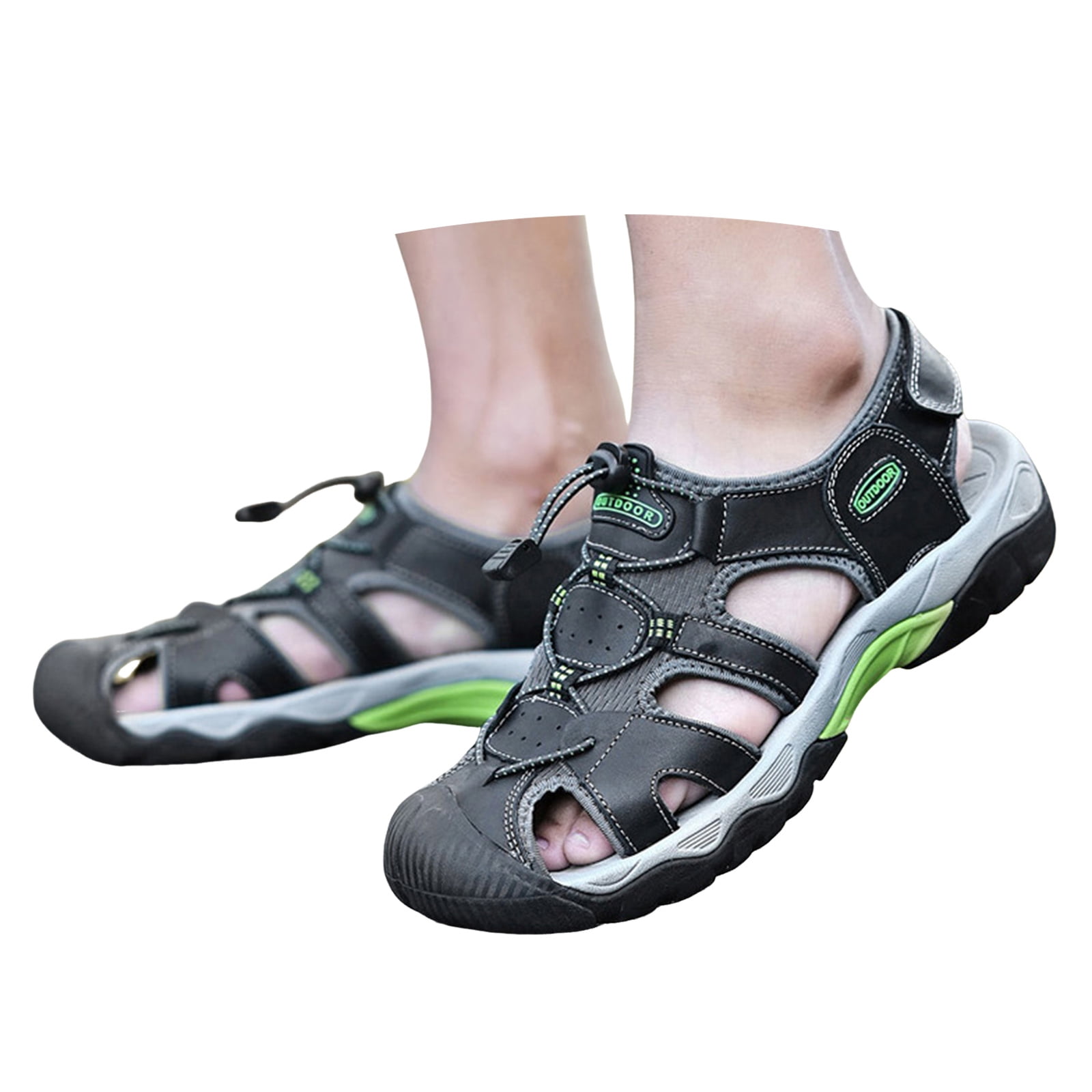 Mepaouo Men's Hiking Water Sandals Closed Toe Athletic Sport Mens ...