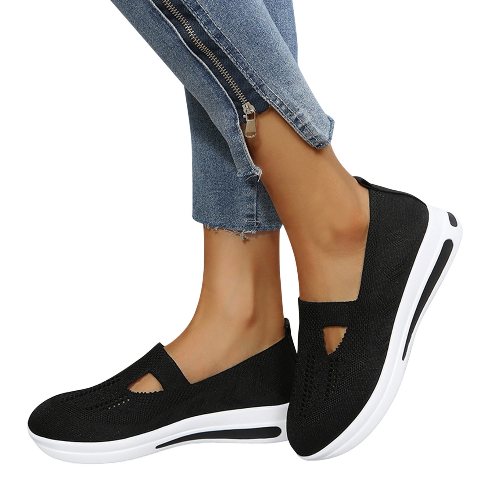Mepaouo Mesh Walking Shoes Women Woven Orthopedic Breathable Wide ...