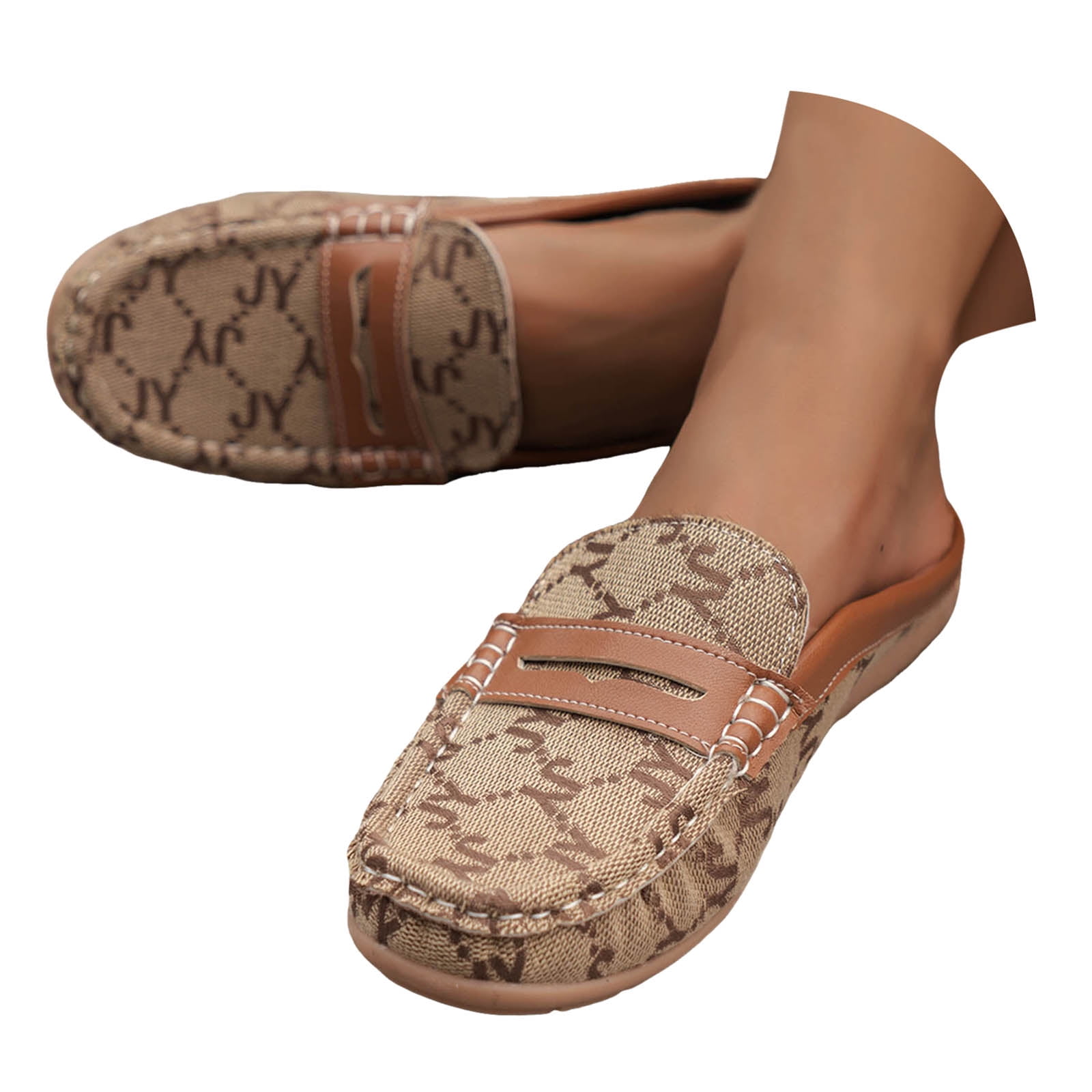 Mepaouo Mules for Women Flats Shoes Round Toe Backless Mule Slides ...