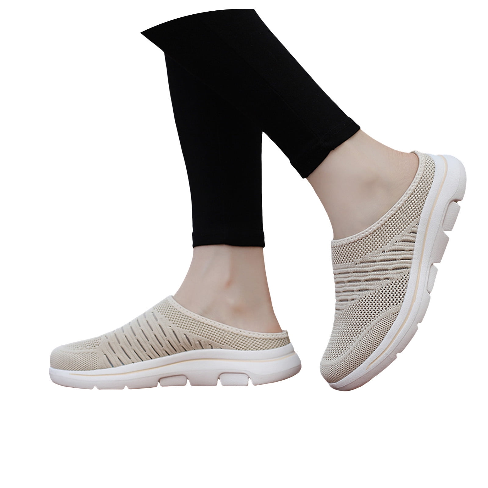 Mepaouo Orthopedic Mule Clogs for Women Knit Walking Slip on Sneakers ...