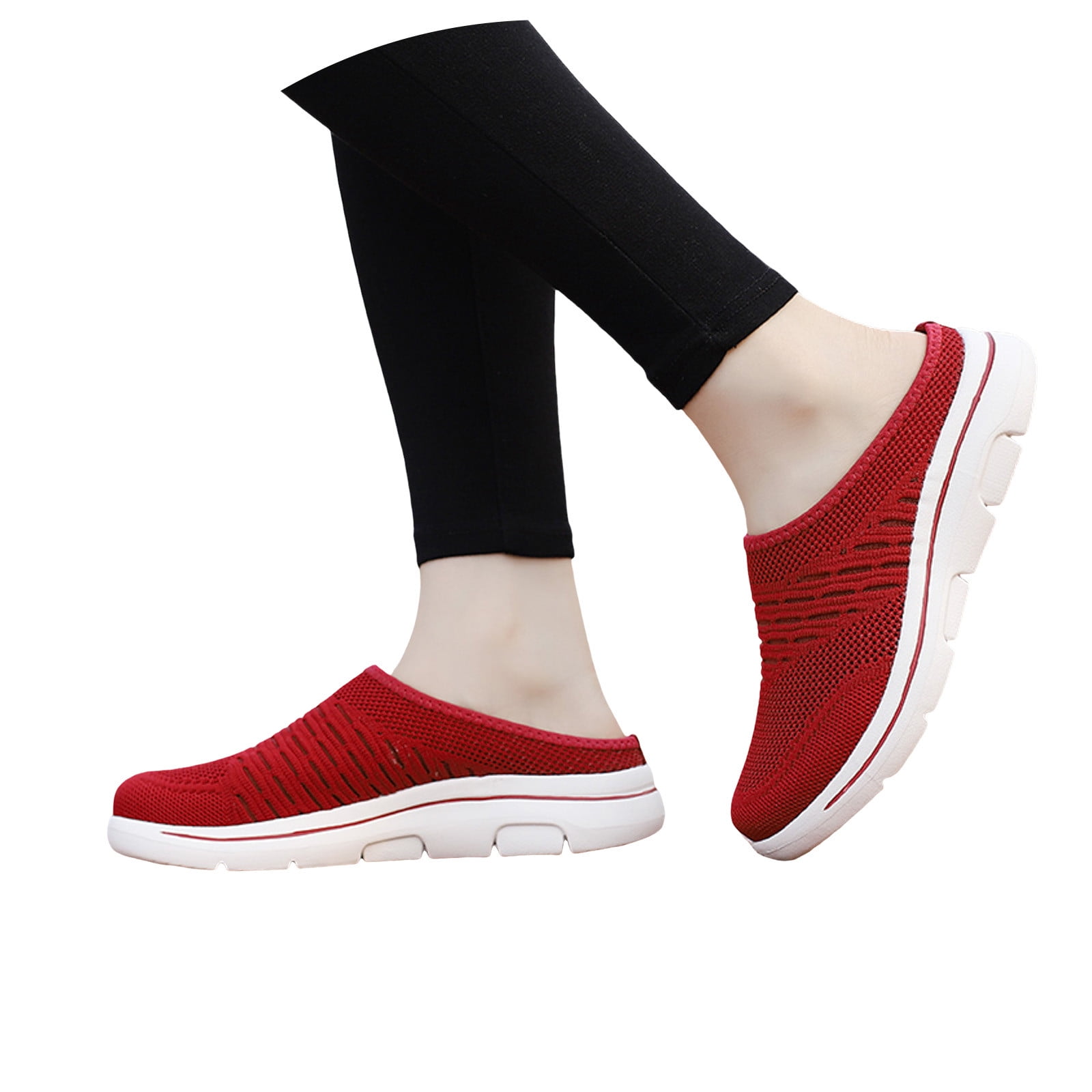 Mepaouo Orthopedic Mule Clogs for Women Knit Walking Slip on Sneakers ...