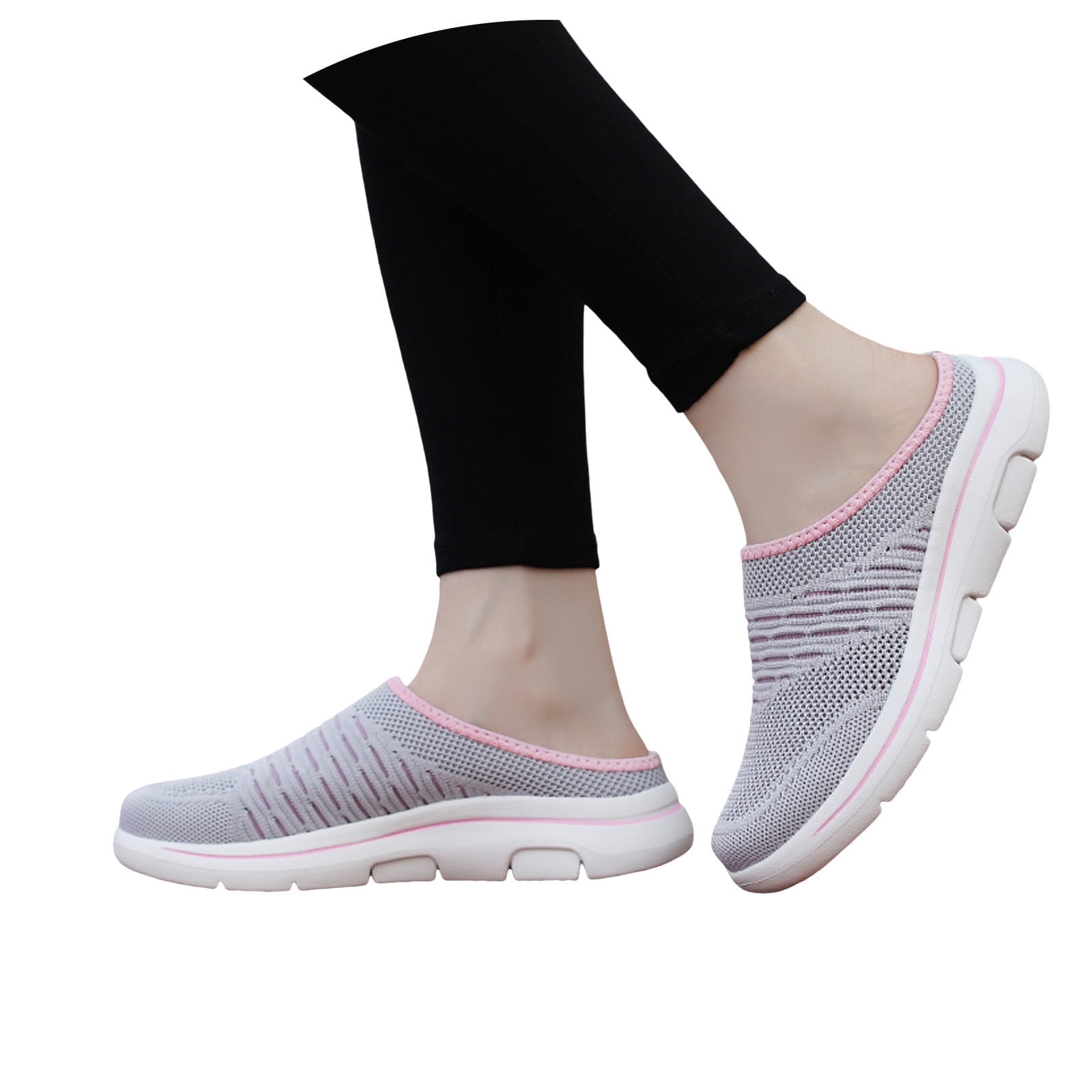 Mepaouo Orthopedic Mule Clogs for Women Knit Walking Slip on Sneakers ...