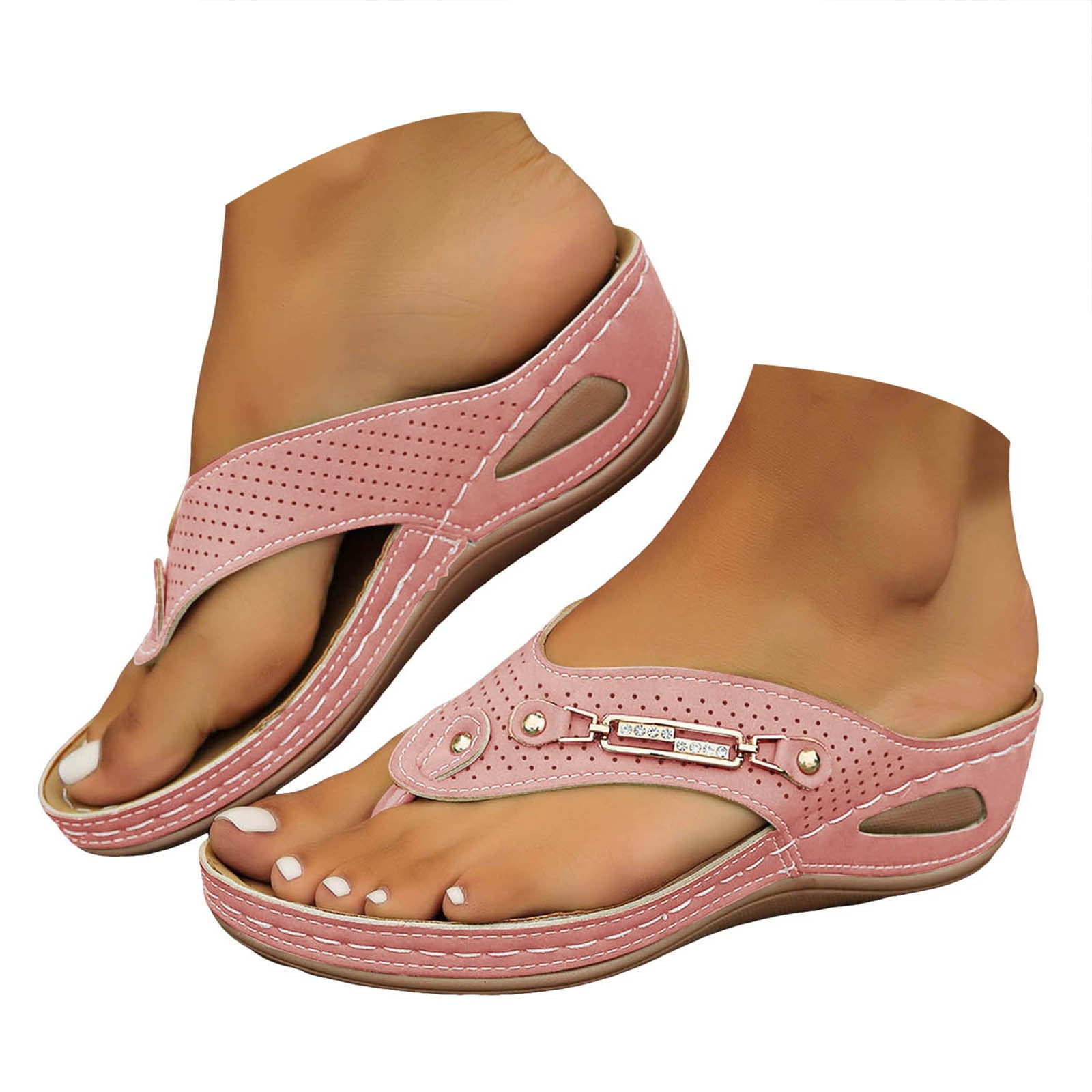 Mepaouo Orthopedic Slide Sandals for Women Arch Support Wedge Flip Flops 2025 Summer Beach ...