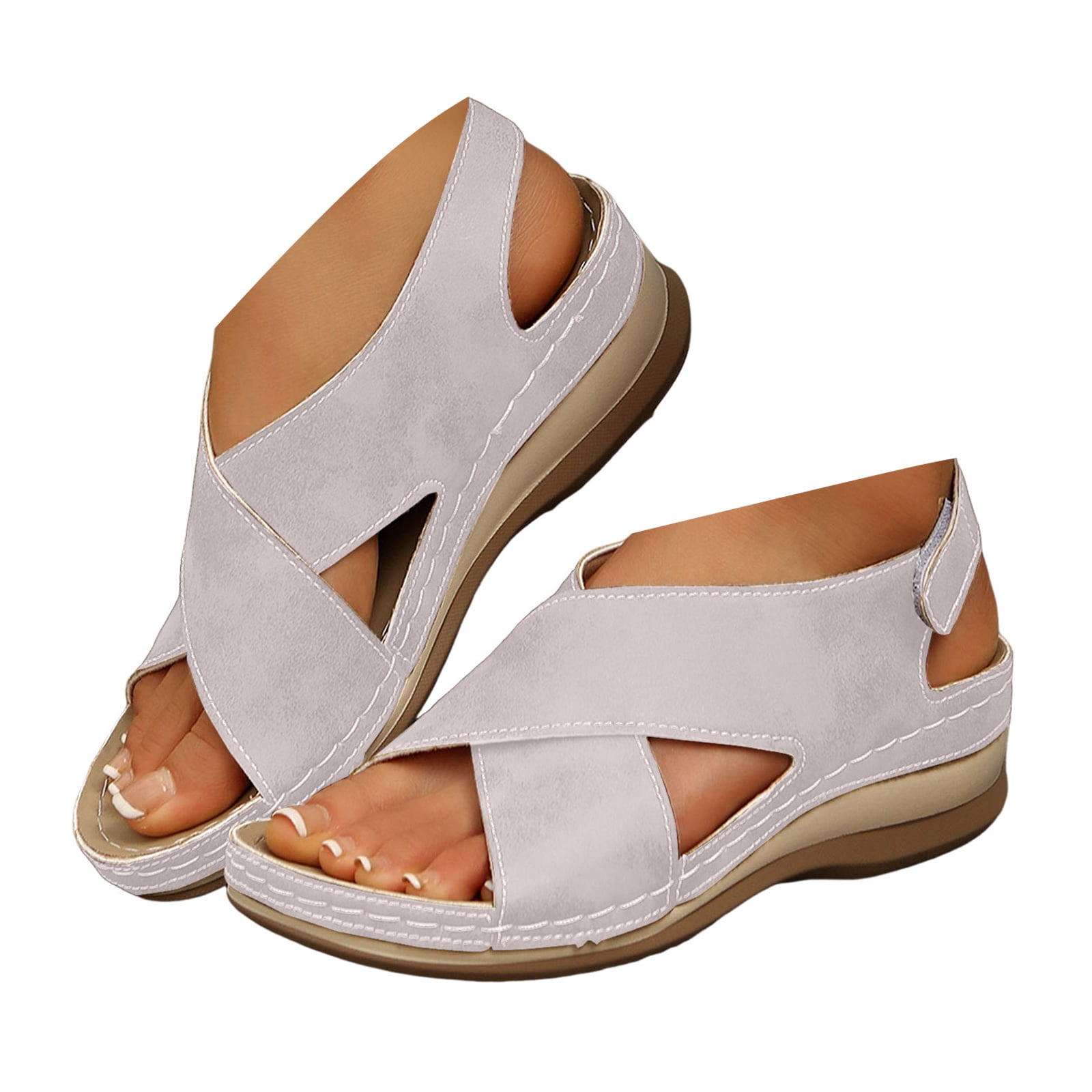 Mepaouo Sandals for Women 2025 Orthopedic Arch Support Walking Platform ...