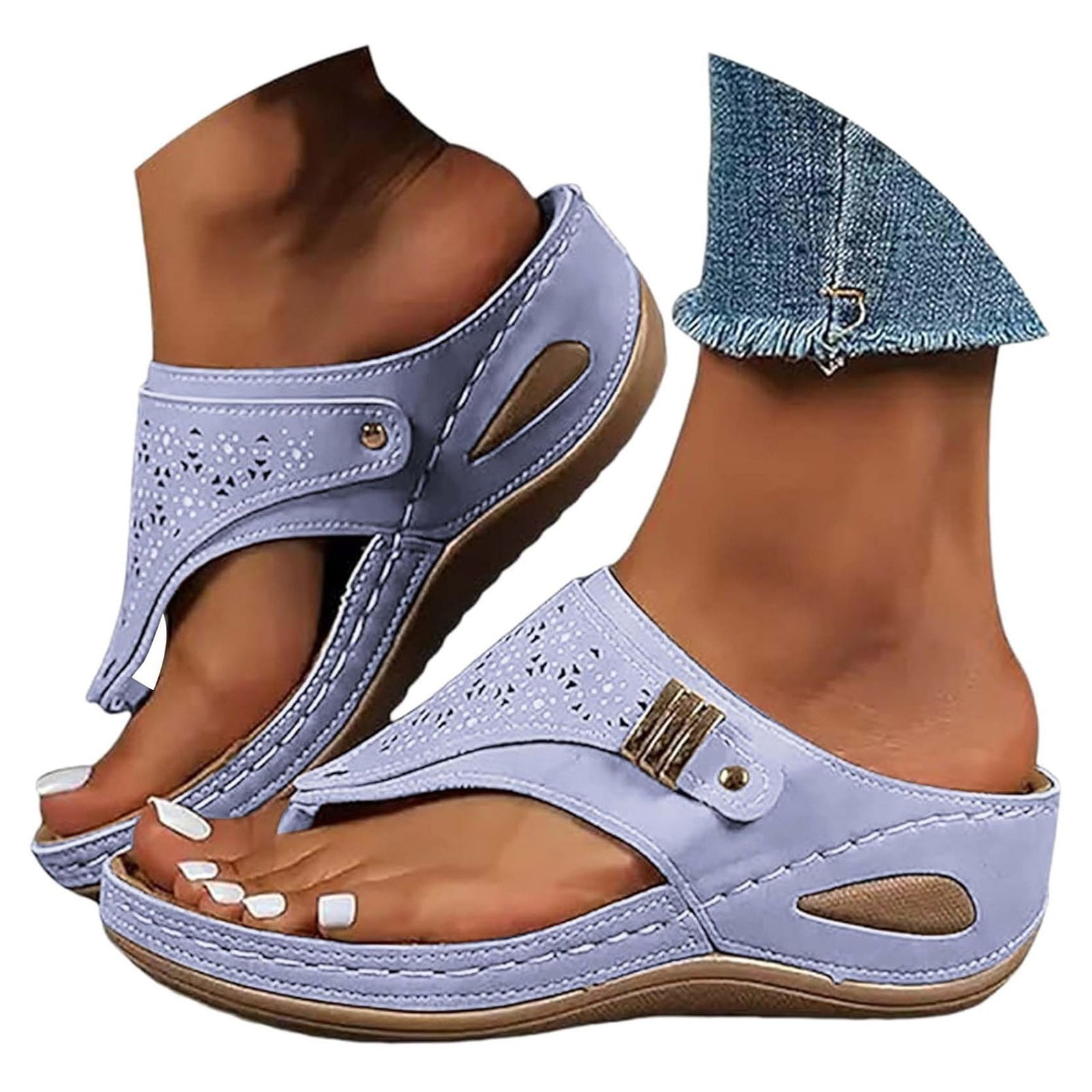Mepaouo Sandals for Women 2025 Orthopedic Summer Dressy Flip Flops Arch ...