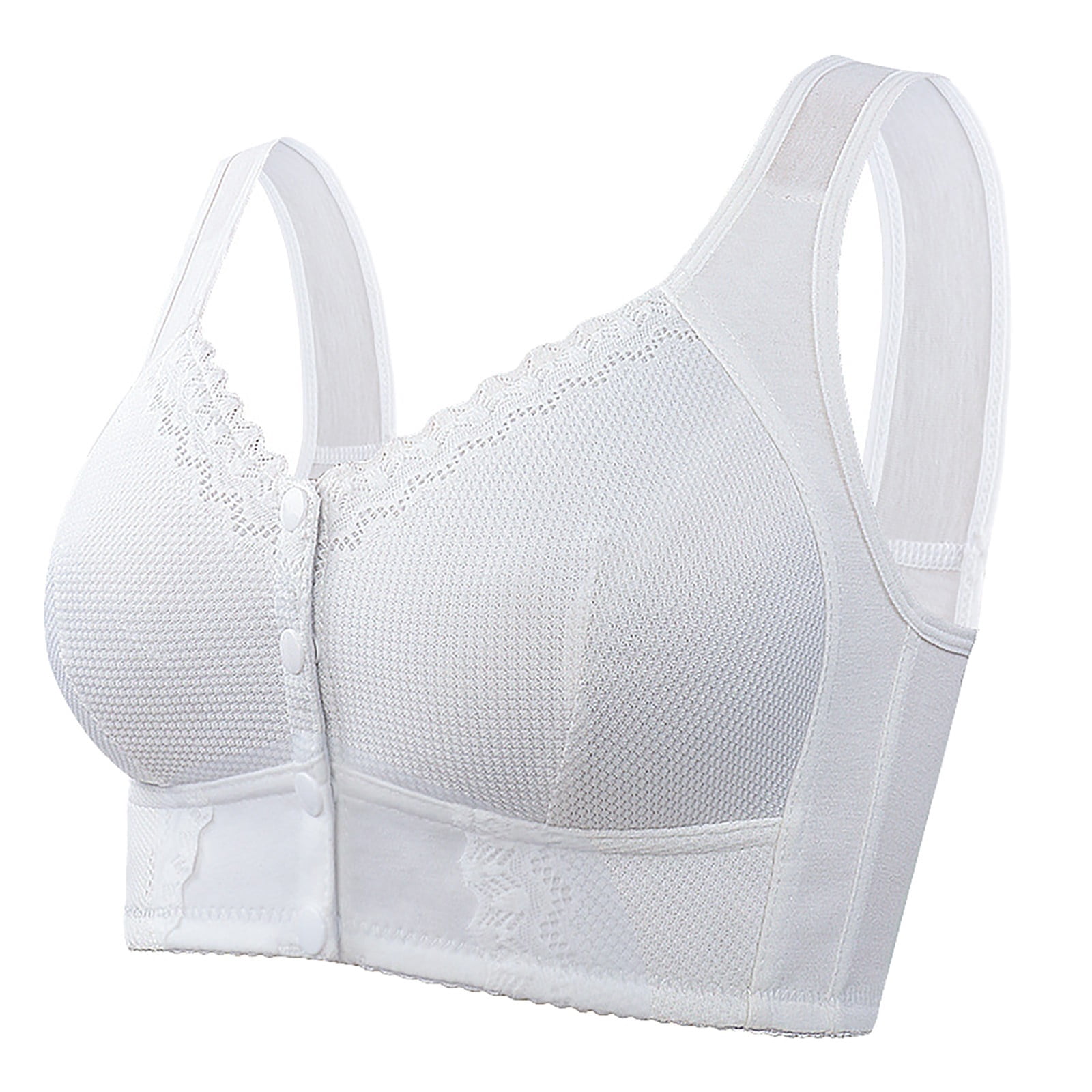 Mepaouo Seamless Front Close Wireless Bras for Women Seniors Plus Size ...
