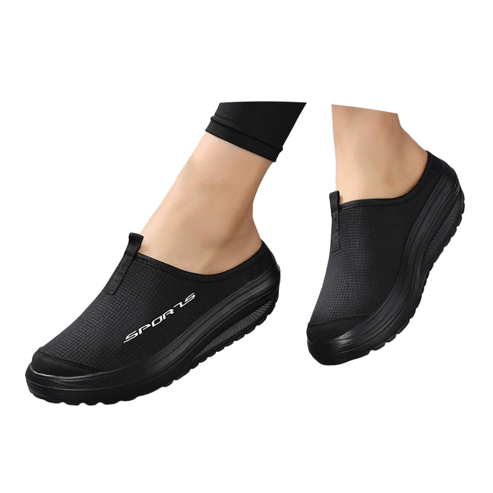 Mepaouo Slip on Platform Mules for Women Arch Support Wedge Sneakers ...