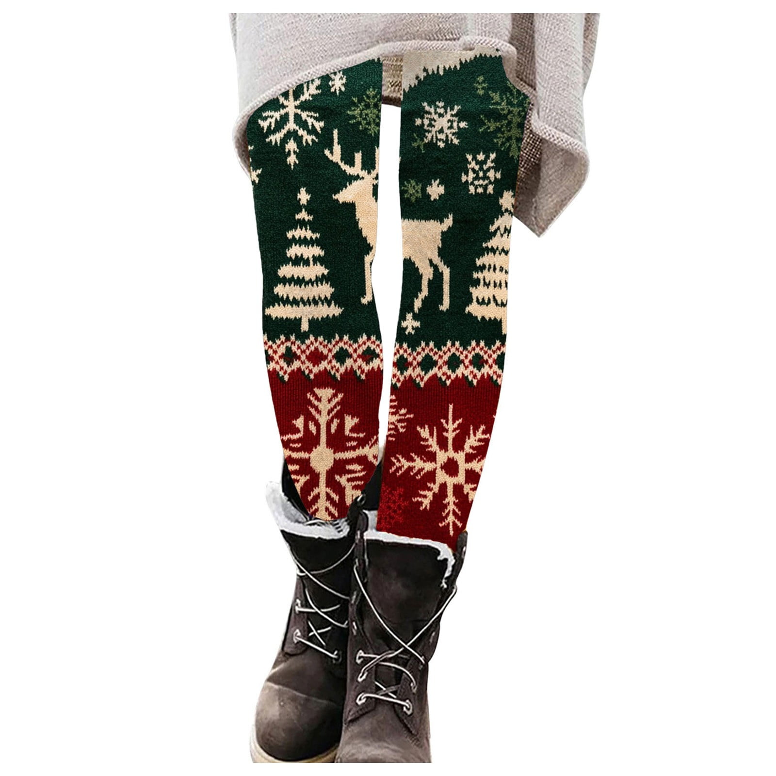 Mepaouo Thermal Long Underwear for Women Reindeer Santa Fleece Lined ...