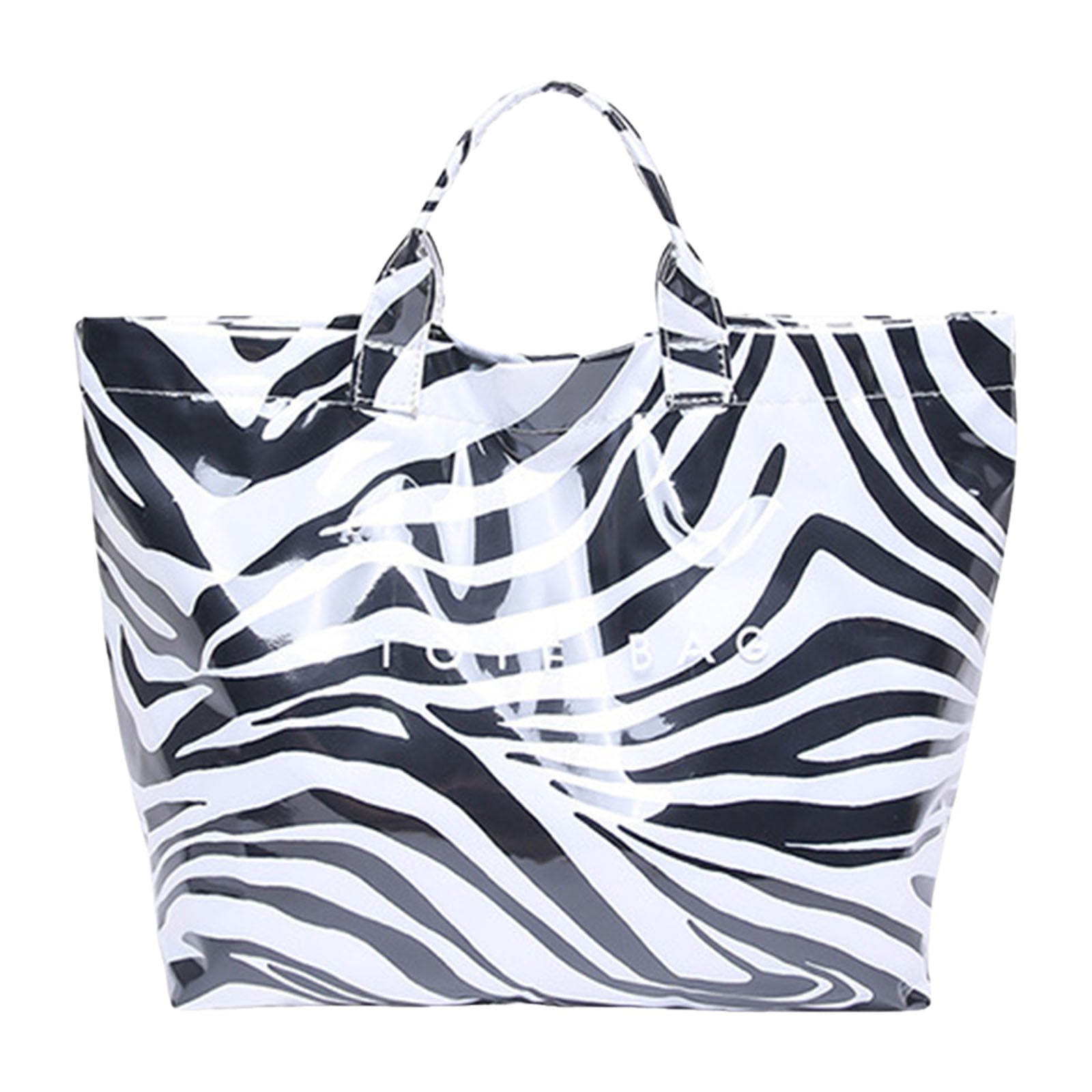 Mepaouo Tote Bag for Women Large PVC Cow Print Plastic Handbag Hobo Bag ...