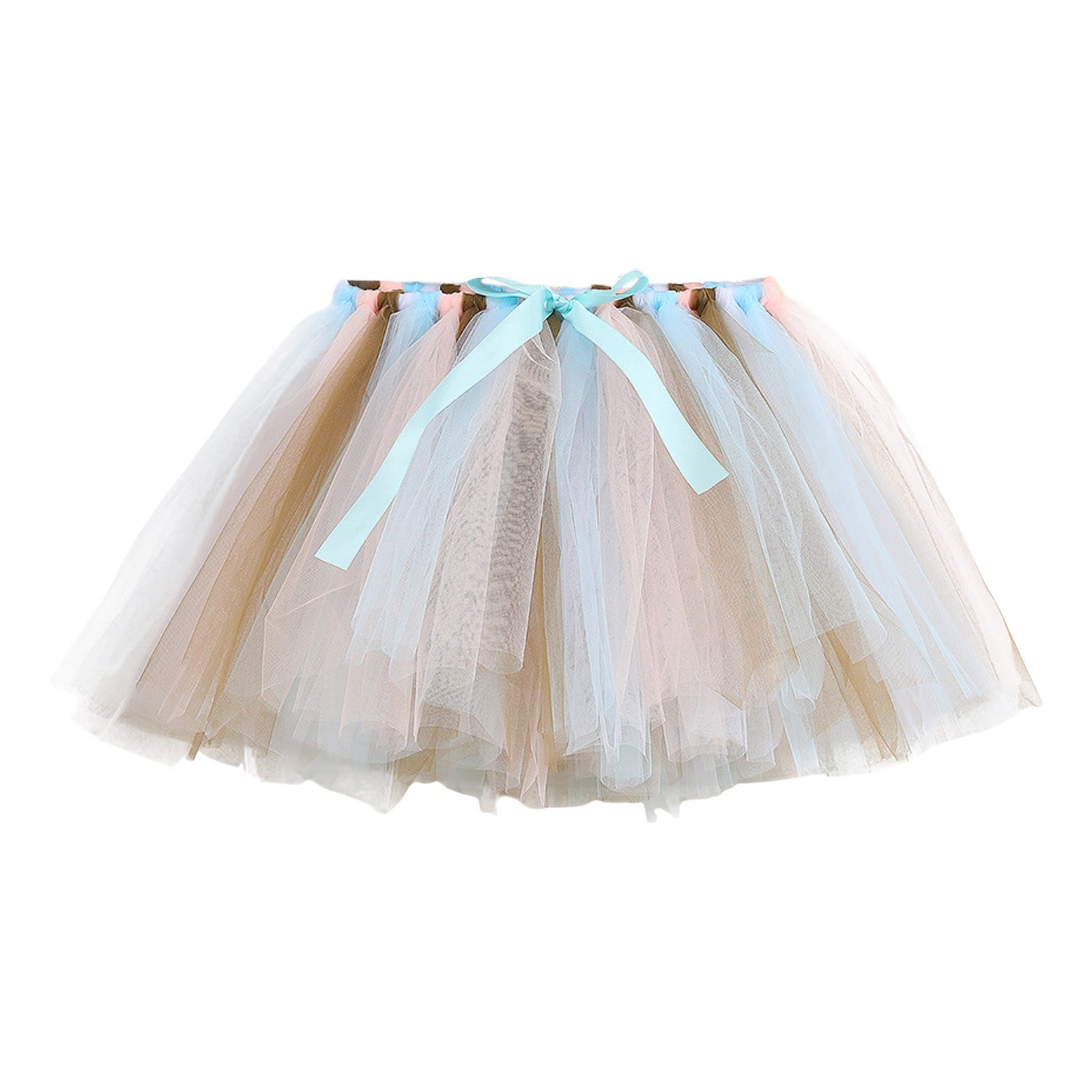 Mepaouo Tutu Skirts for Girls Layered Tulle Rainbow Princess Dress ...