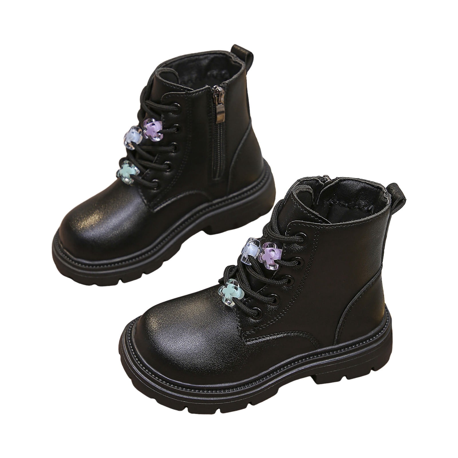 Mepaouo Vintage Kids Ankle Boots Girls Lace up Retro Waterproof Outdoor ...
