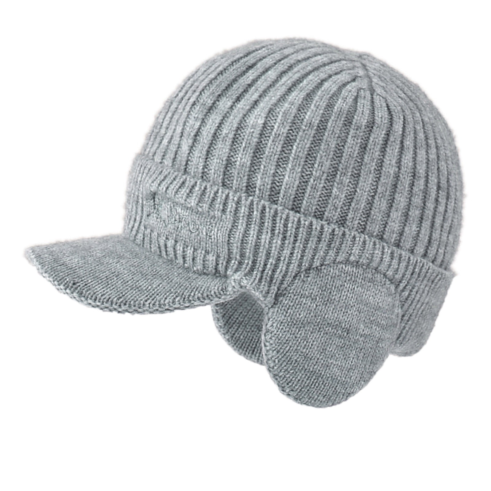 Mepaouo Winter Beanie with Brim Ear Flaps for Men Outdoor Fleece Lined ...