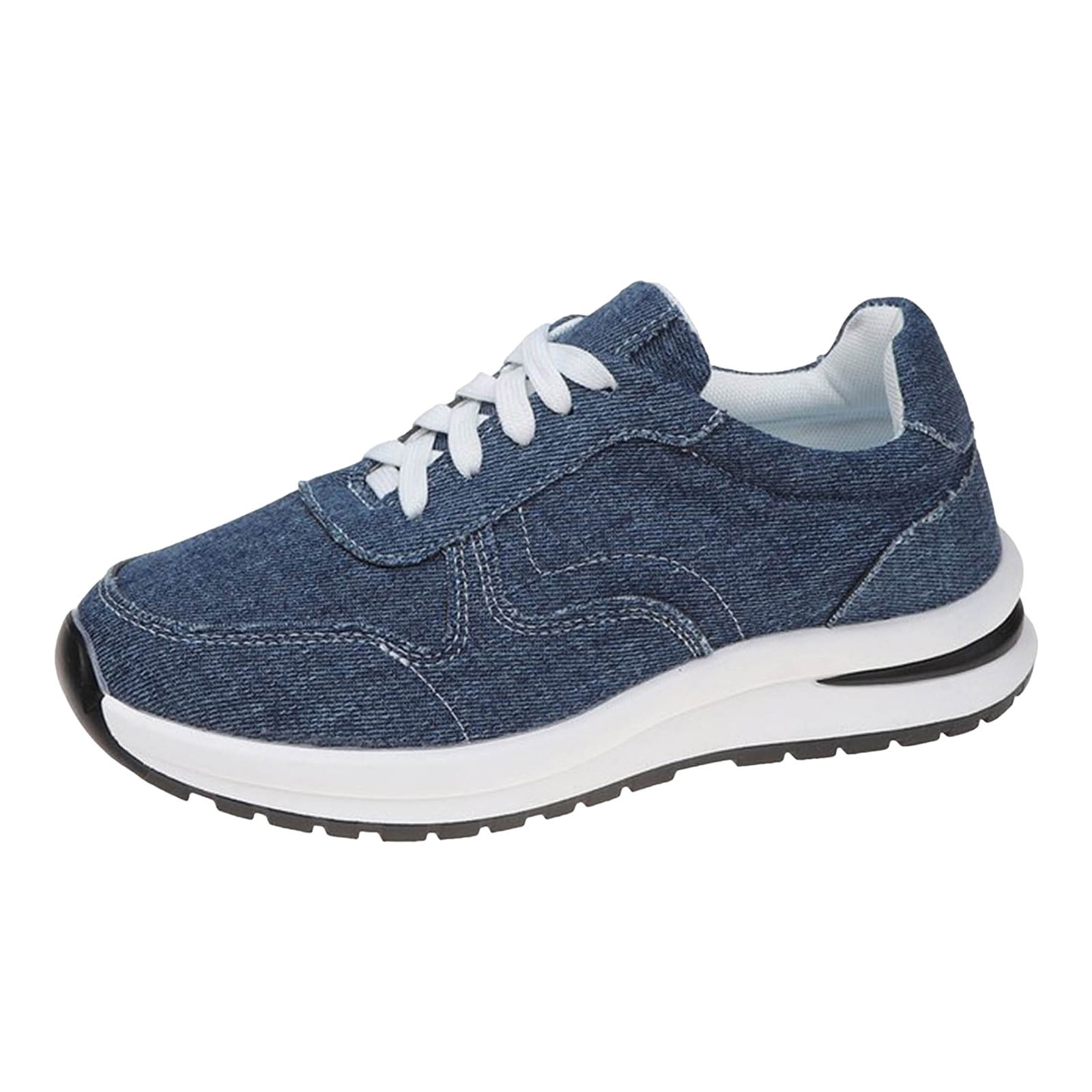 Mepaouo Women Casual Shoes Retro Canvas Round Toe Running Shoes Lace Up ...