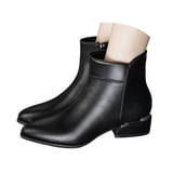 Mepaouo Women Dress Ankle Boots Leather Fall Slip on Short Booties Side ...