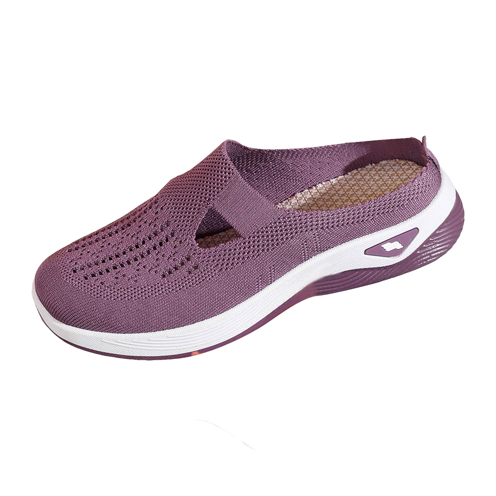 Mepaouo Women Orthopedic Mule Sneakers Woven Breathable Running Shoes ...