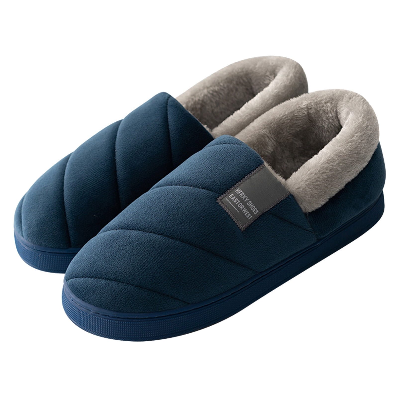 Mepaouo Women's Closed Back Slippers Fuzzy Memory Foam House Slippers ...