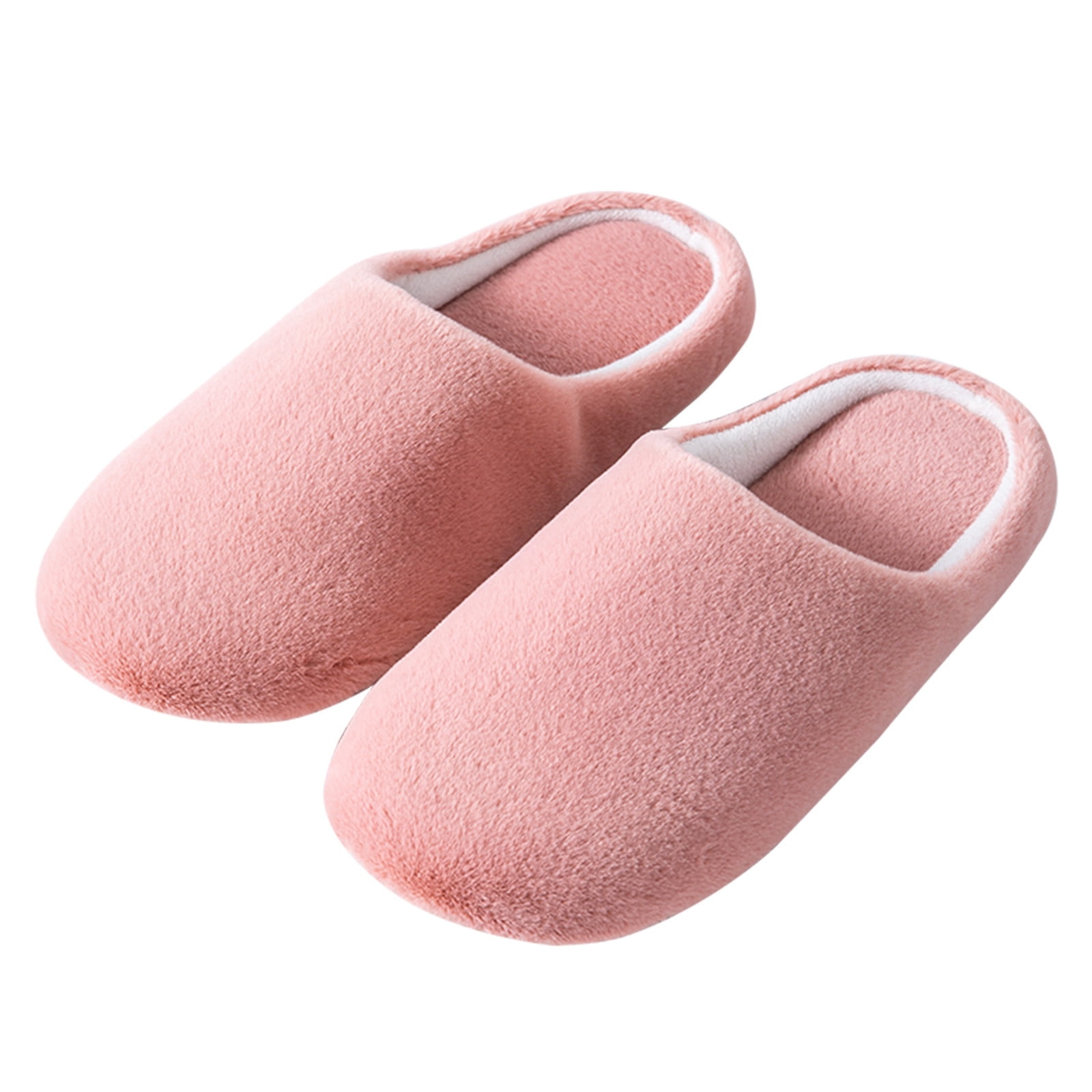 Mepaouo Women's Fuzzy Slip on Slippers Warm Cozy Soft Indoor House ...