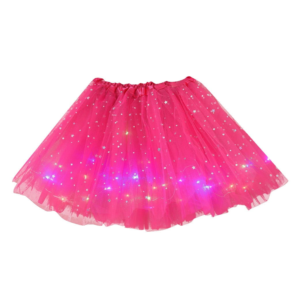 Mepaouo Women's LED Skirt Light up Tutus Glow Tulle Dance Skirts Party ...