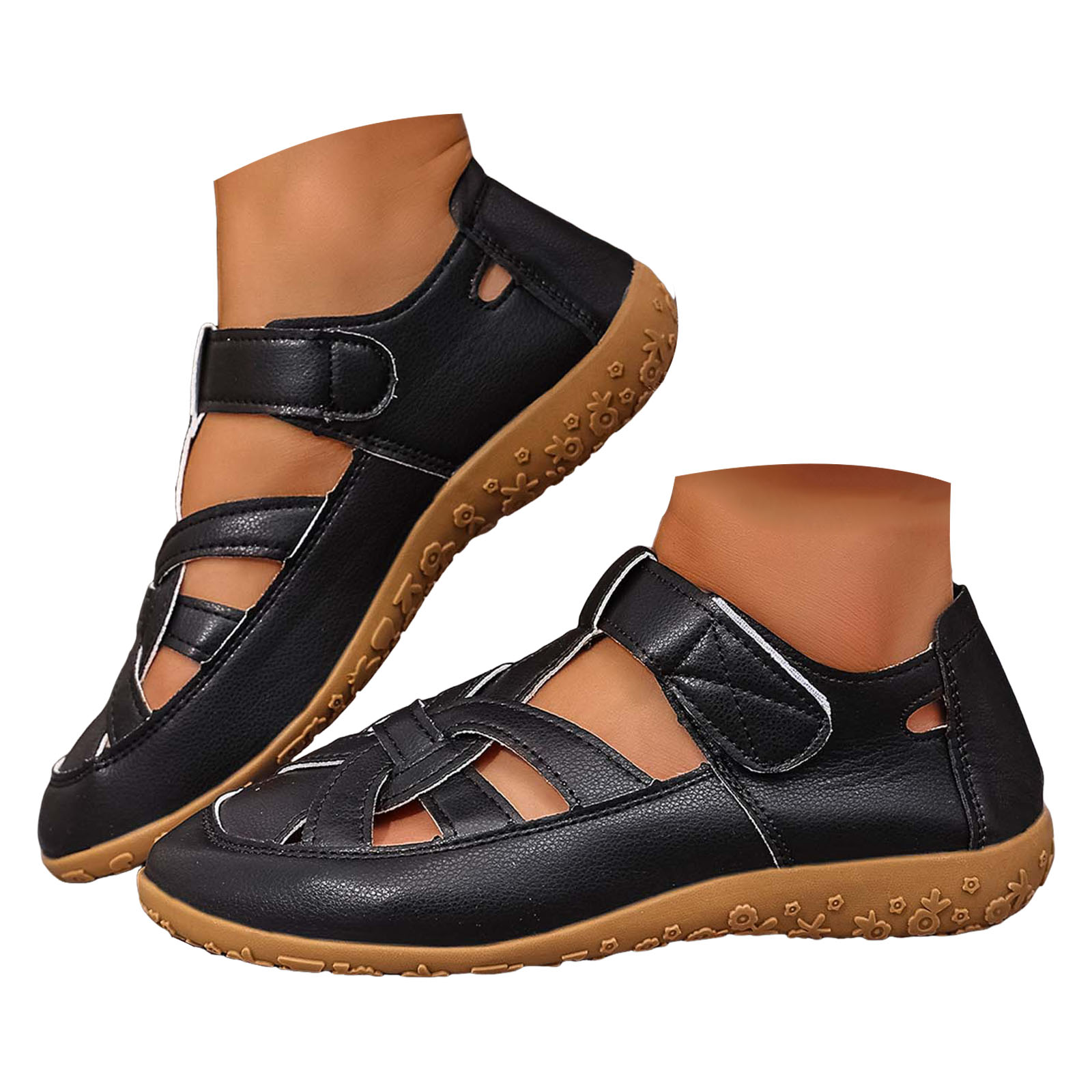 Mepaouo Women's Loafers Closed Toe Slip on Sandals Comfortable Casual ...