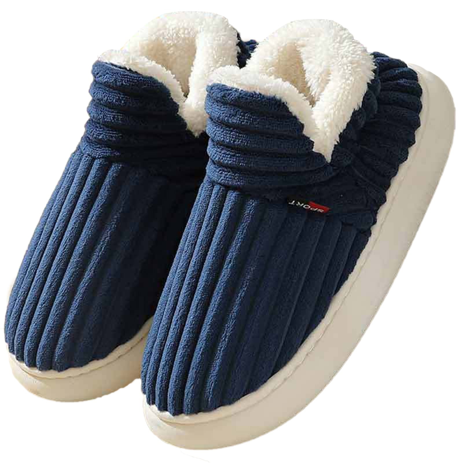 Mepaouo Women's Memory Foam House Slippers Corduroy Closed Back Home ...