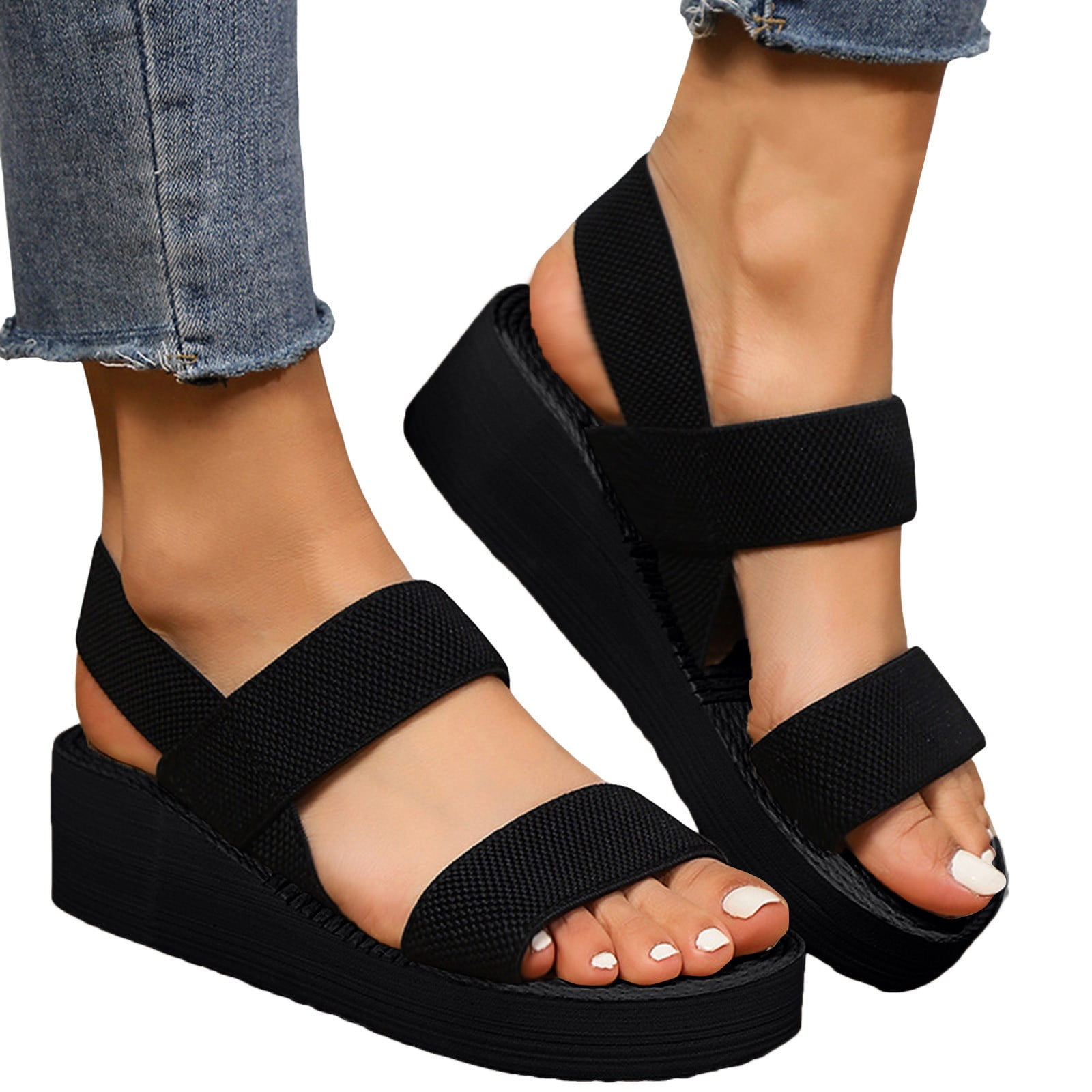 Mepaouo Women's Platform Sandals Comfortable Open Toe Ankle Strap ...