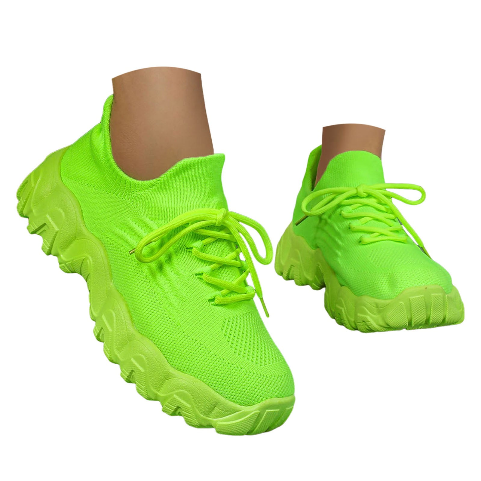 Mepaouo Women's Platform Sneakers Memory Foam Slip on Walking Shoes ...