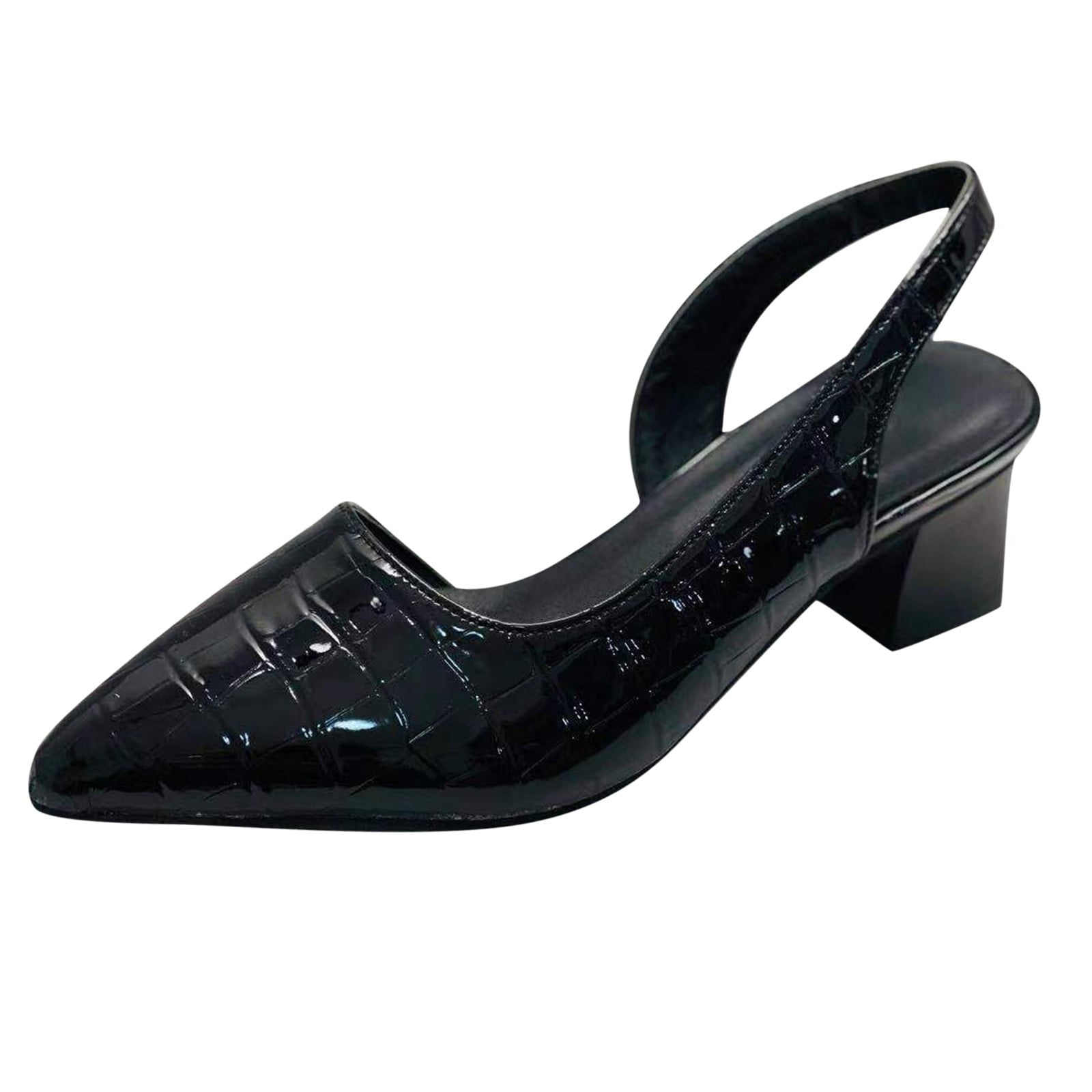 Mepaouo Women's Slingback Pumps Pointed Toe Block Heel Slip on Work ...
