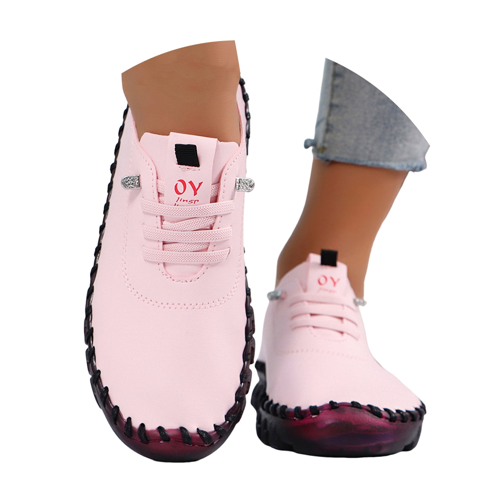 Mepaouo Women's Slip on Loafers Leather Casual Dress Walking Shoes Soft ...