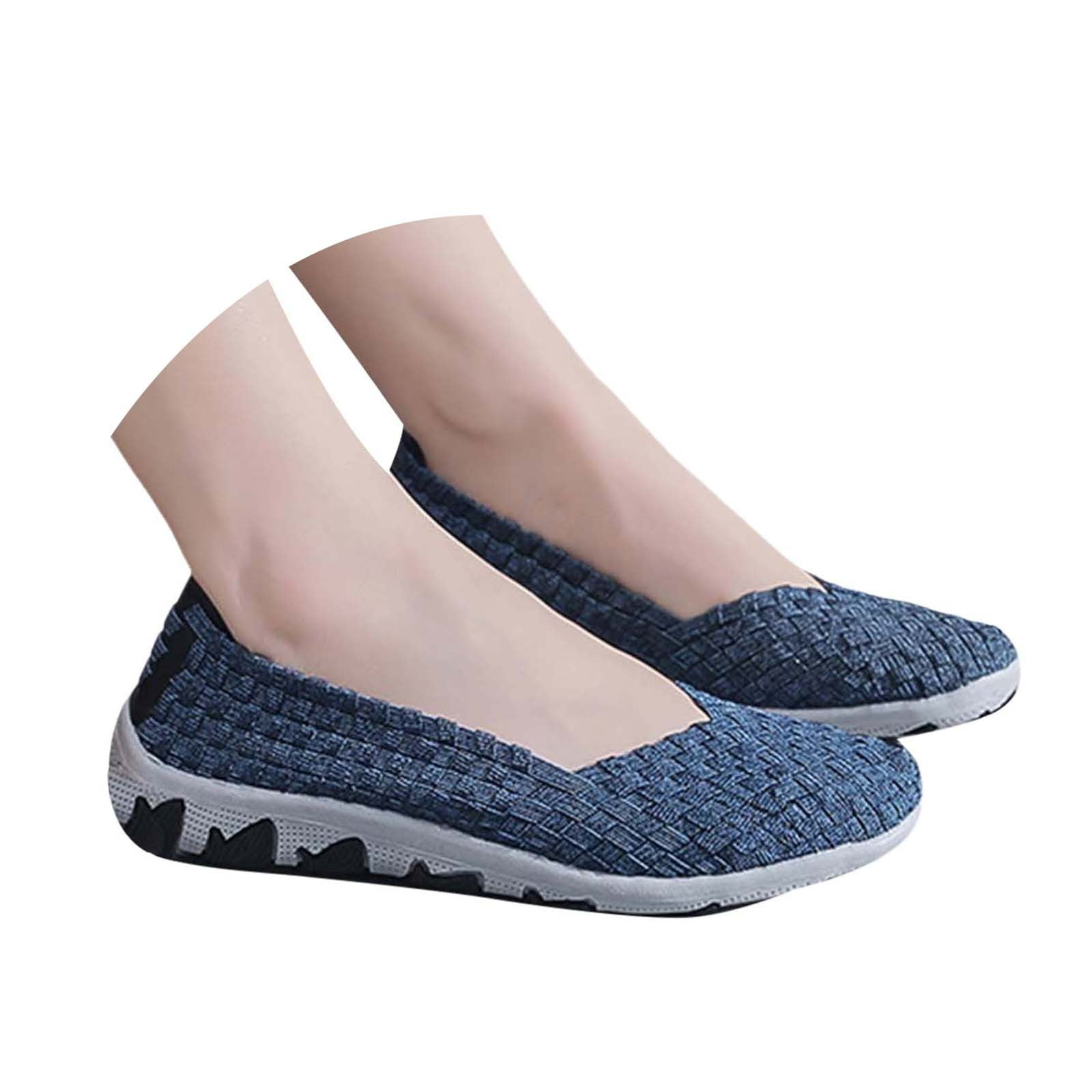 Mepaouo Women's Slip on Shoes Knit Nursing Ballet Dance Flats ...