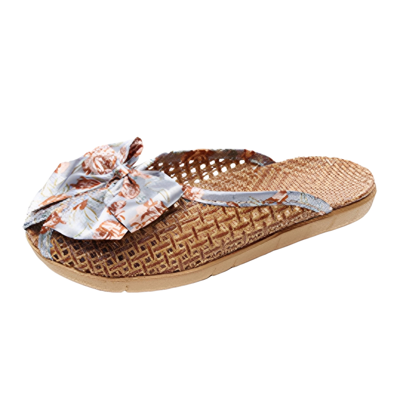 Mepaouo Women's Straw Mules Closed Toe Braided Summer Beach Flat ...