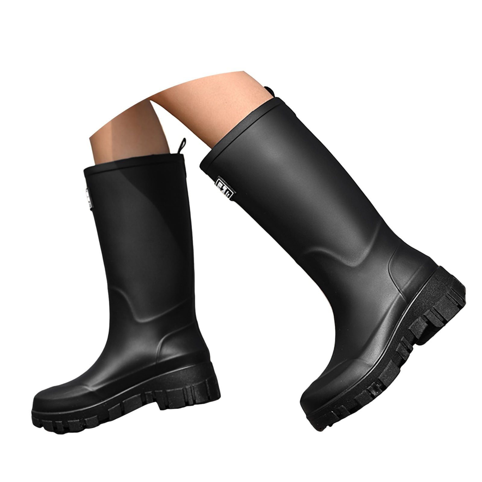 Mepaouo Women's Tall Rain Boots Waterproof Rubber Wide Calf Non Slip ...
