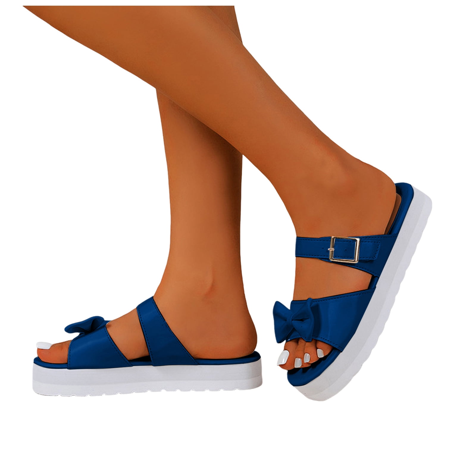 Mepaouo Womens Sandals Memory Foam Platform Slides Comfortable Summer ...