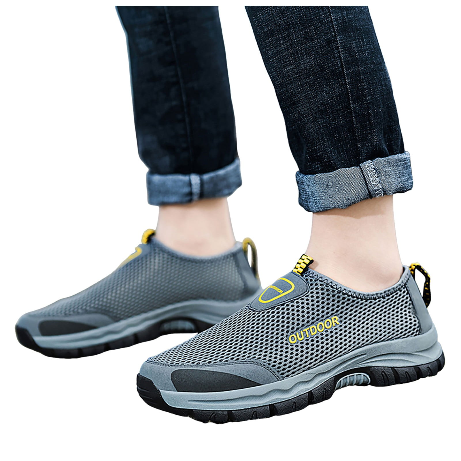 Mepaouo Womens Slip On Walking Shoes with Arch Support Mesh Sneakers ...