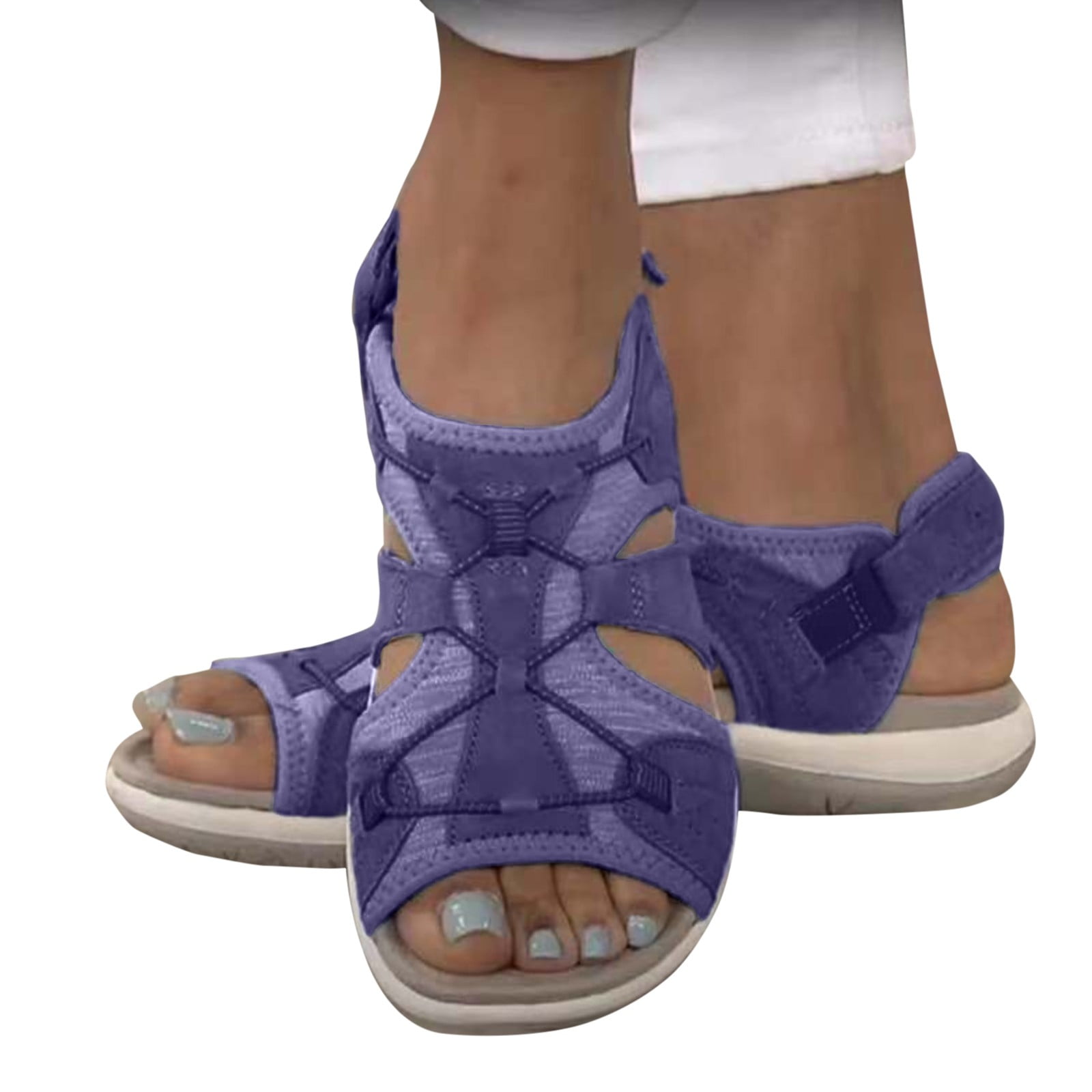 Mepaouo Womens Sport Sandals Open Toe Elastic Band Summer Walking Shoes ...