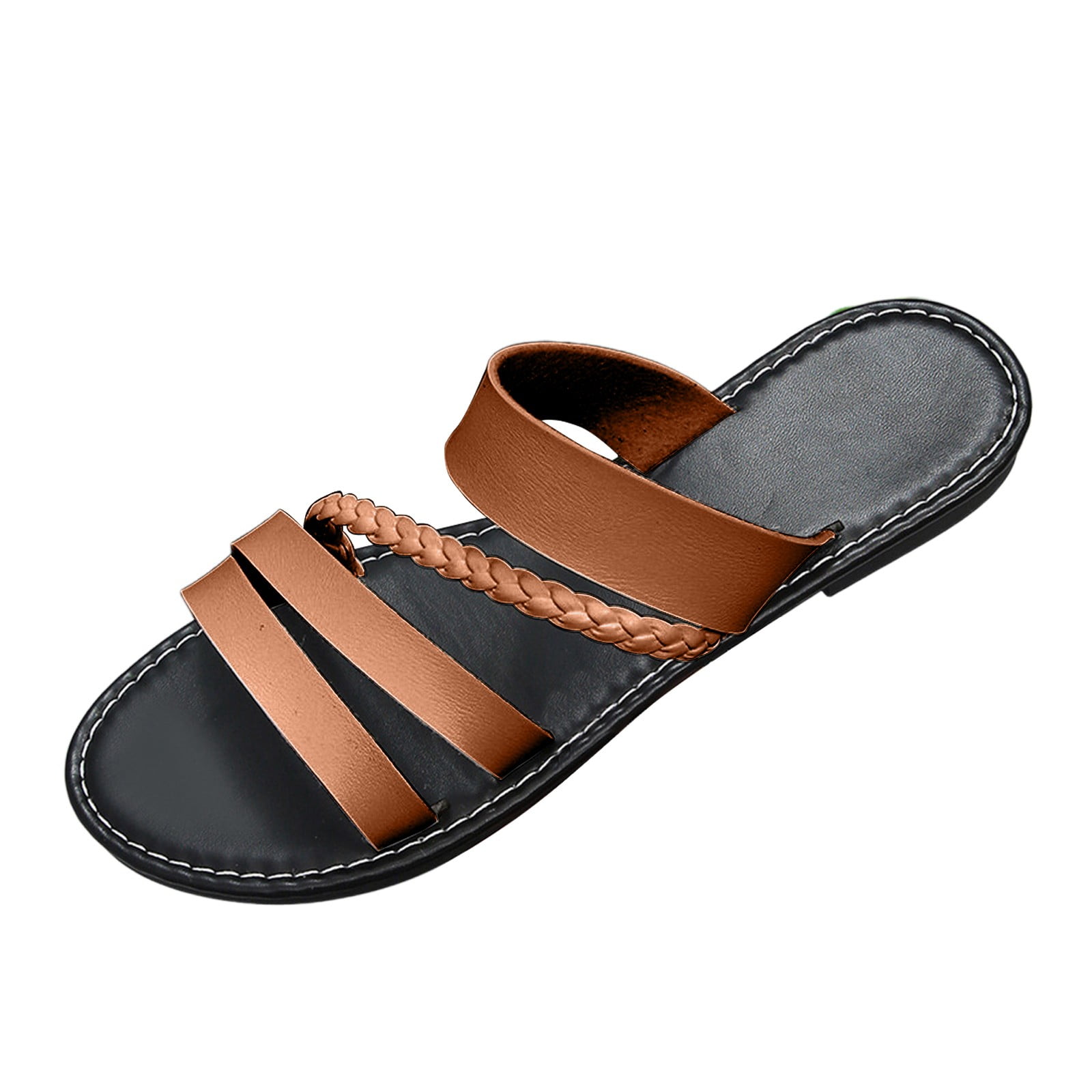 Mepaouo Womens Strappy Slide Sandals Open Toe Summer Beach Slippers ...