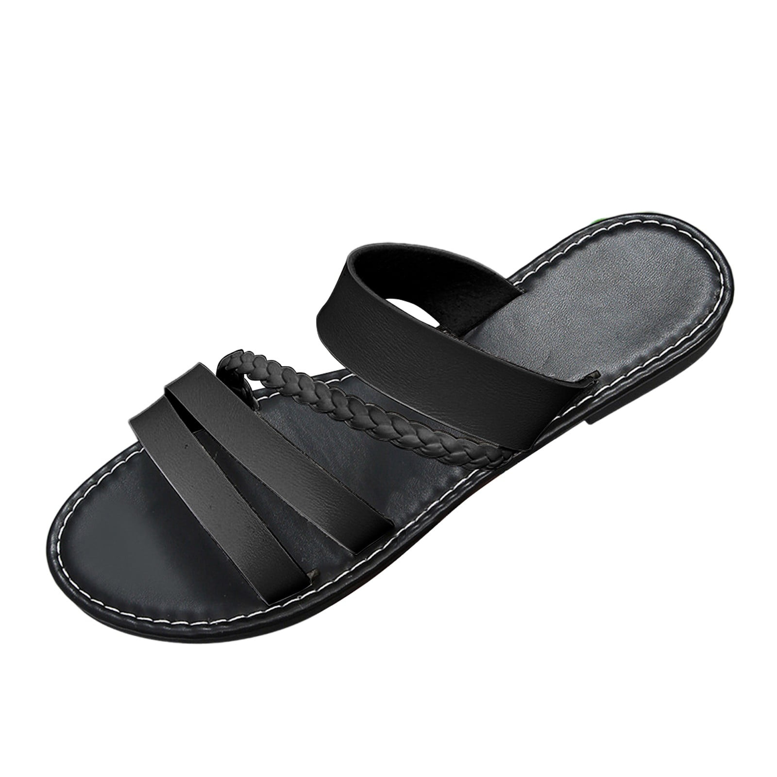 Mepaouo Womens Strappy Slide Sandals Open Toe Summer Beach Slippers ...