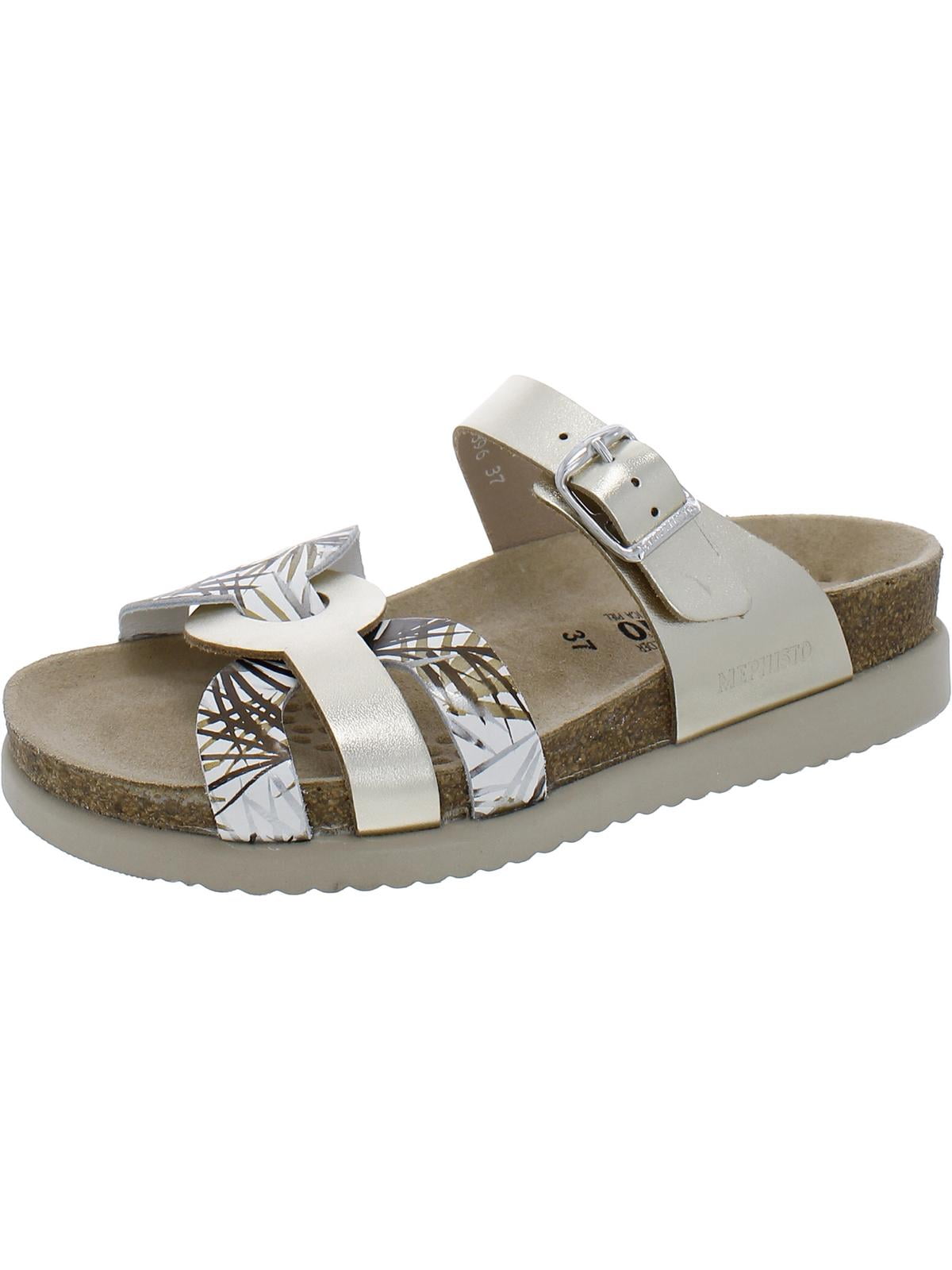 Mephisto Womens Helma Metallic Slip On Slide Sandals - Walmart.com