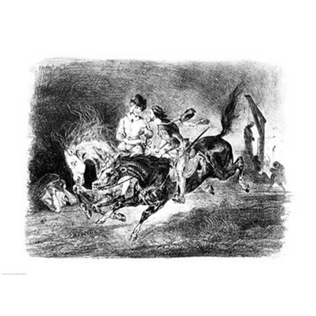 Mephistopheles & Faust Riding in The Night Illustration for Faust by Goethe 1828 Print by Eugene ...