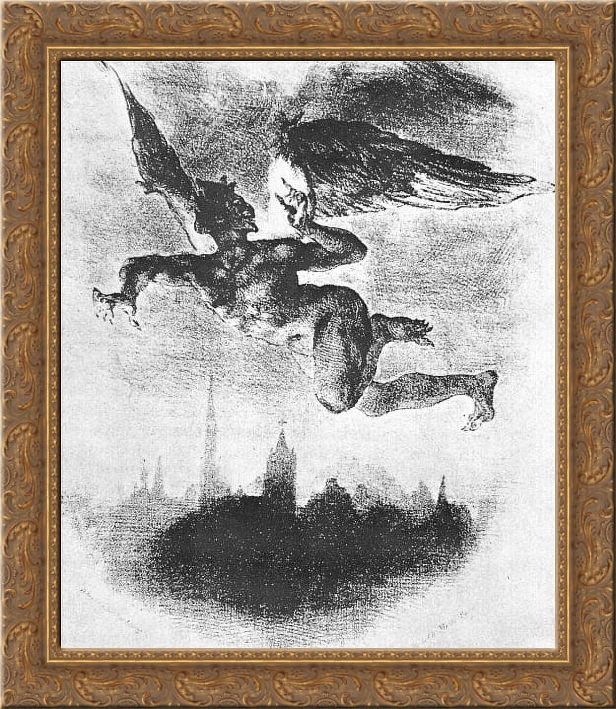 Mephistopheles Over Wittenberg (From Goethe's Faust) 24x20 Gold Ornate ...