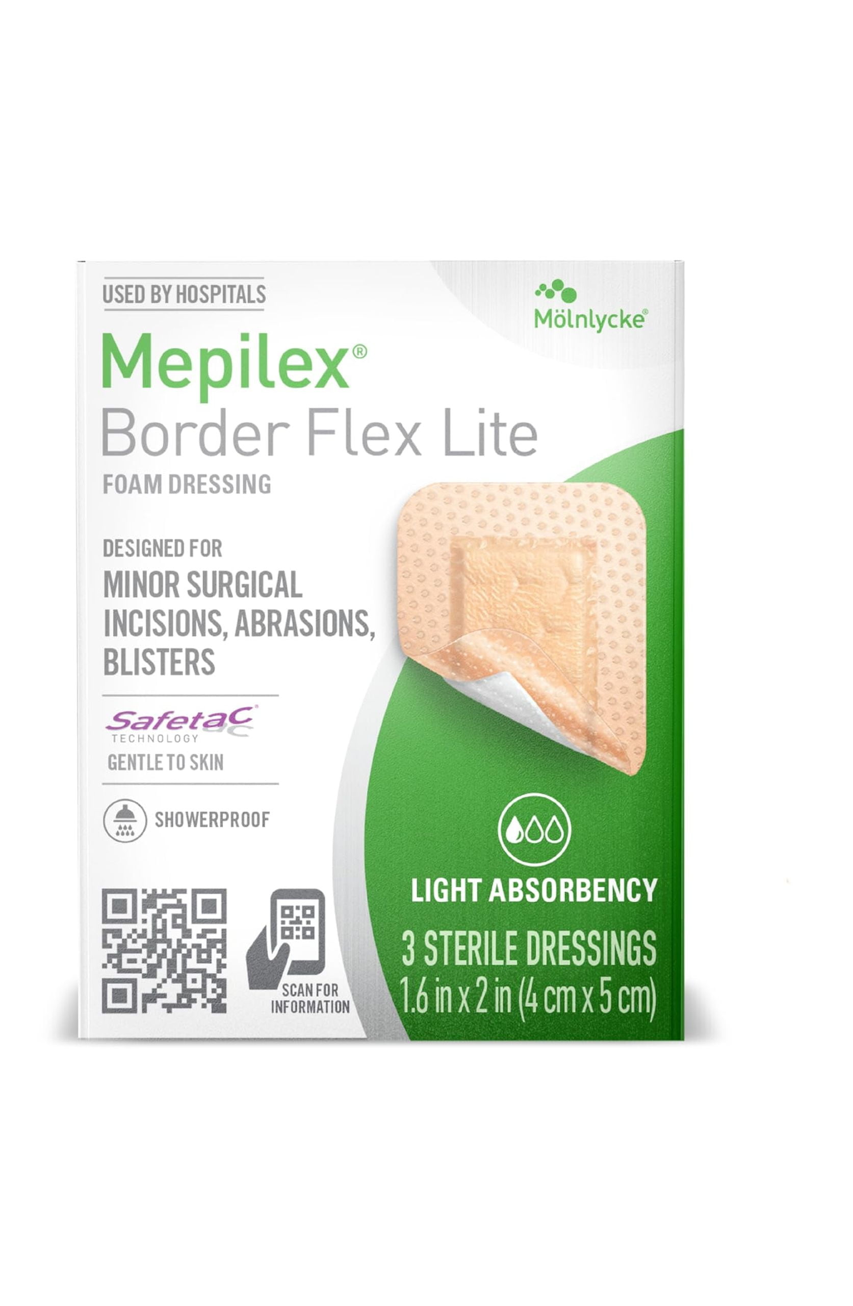 Mepilex Border Flex Lite 1.6 x 2 in (4x5 cm) Hospital Grade Dressings ...