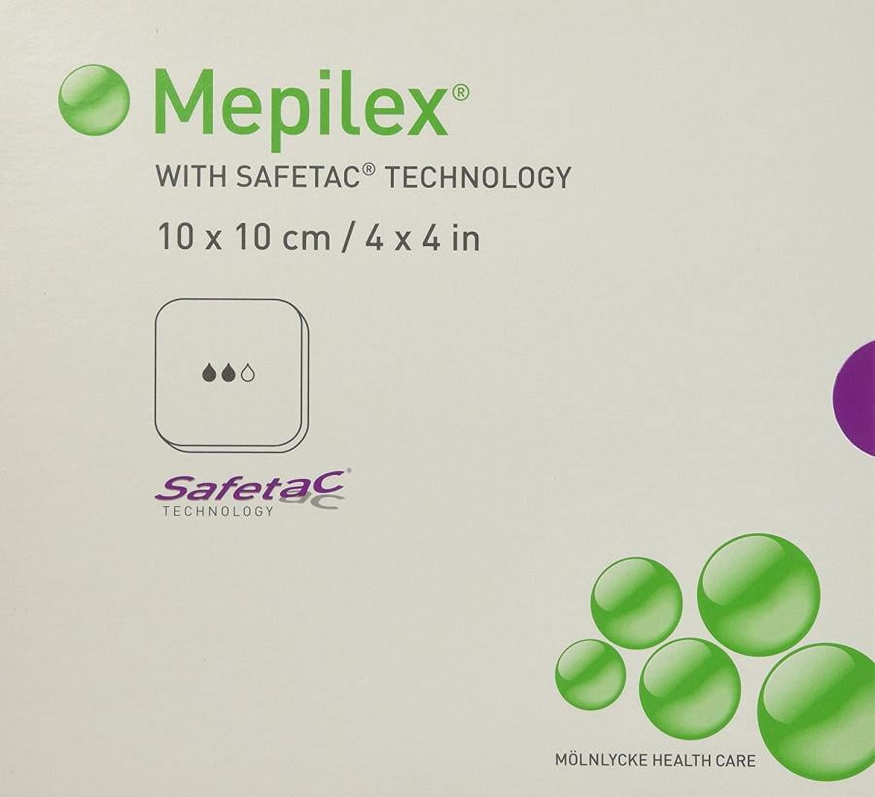 Mepilex Non-Stick Adhesive Silicone Foam Dressing for Wounds - 4 x 4 ...