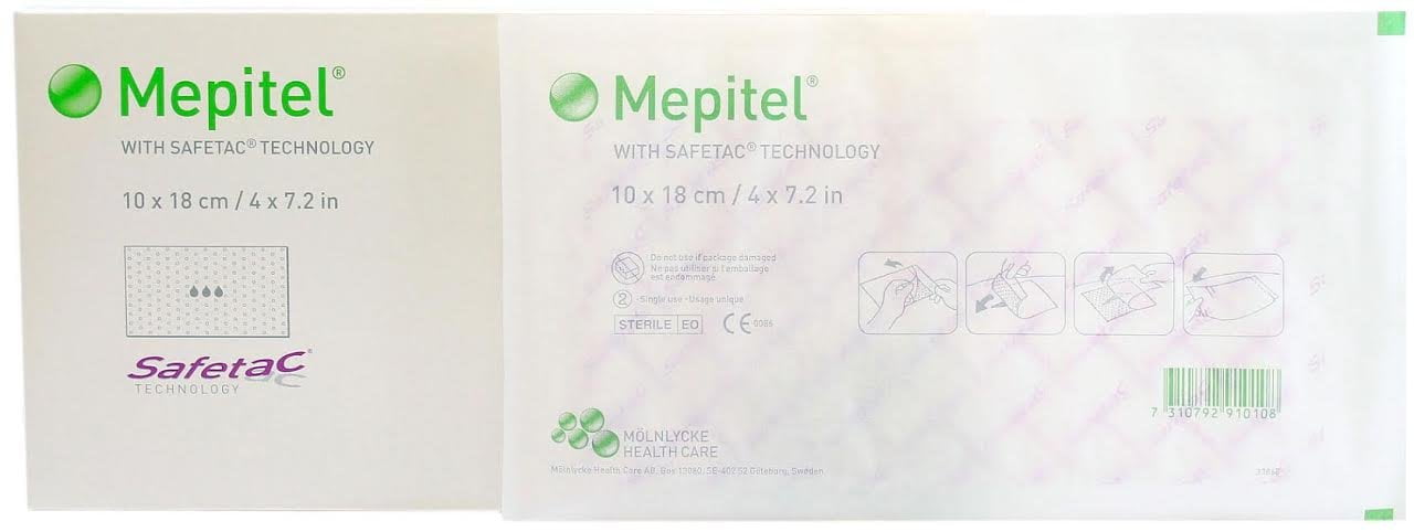 Molnlycke 291099 Mepitel Silicone Dressing 4 in. x 8 in. (Box of 10 ...