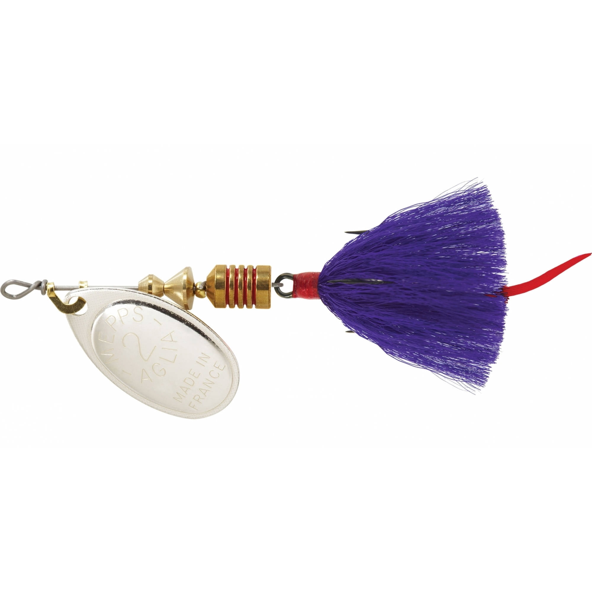 Mepps Aglia Dressed Inline Spinner 1/6 oz Silver Blade Purple Tail ...
