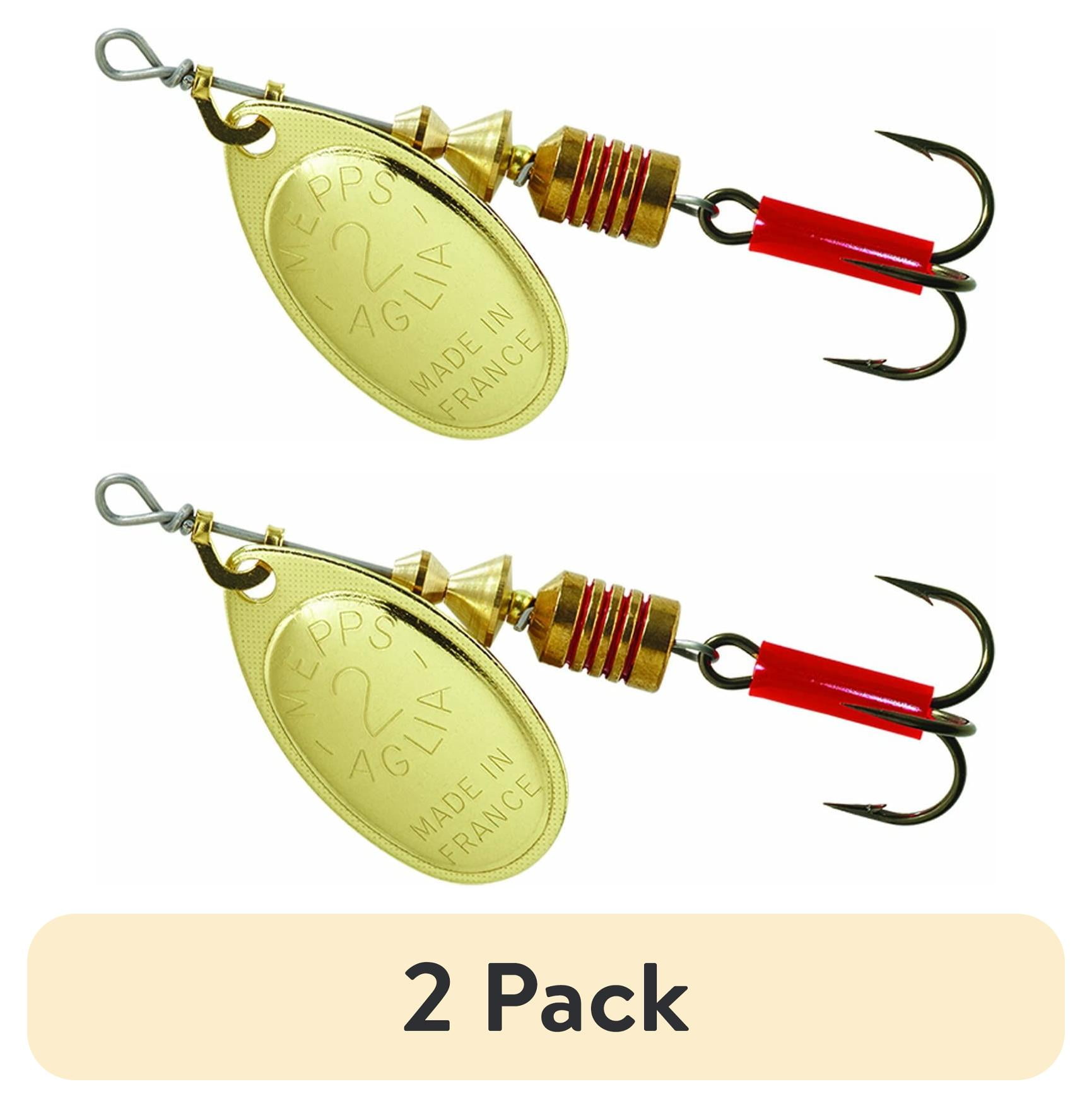 (2 pack) Mepps Lures - Aglia Plain Inline Spinner 1/6 oz Gold - Walmart.com