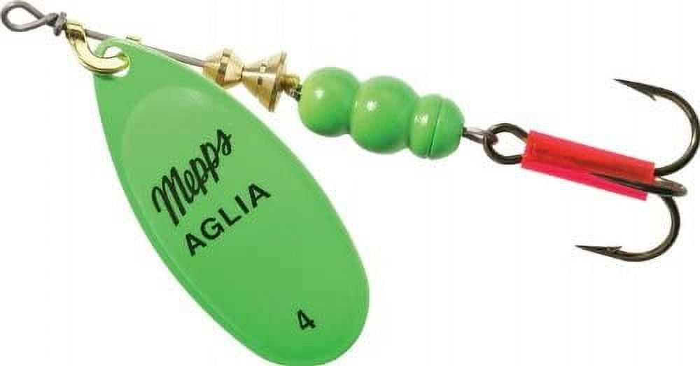 Mepps Aglia Plain Treble Fishing Lure, Hot Green 1/3 Oz - B4 HGR ...