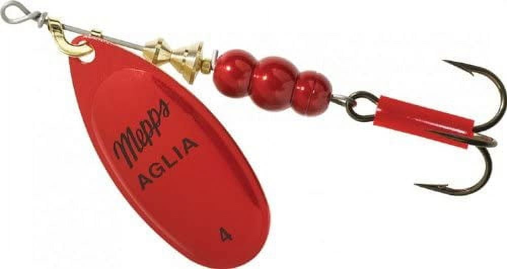 Mepps Aglia Plain Treble Fishing Lure, Red Platinum, 1/8th Oz - B1 RP ...
