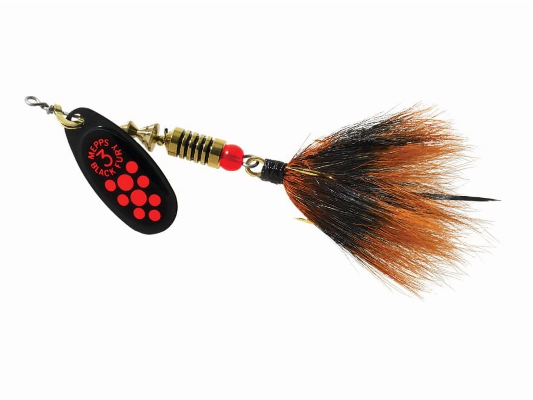 Mepps Black Fury Comet Mino Dressed Inline Spinner 1/4 oz Size 3 Red ...