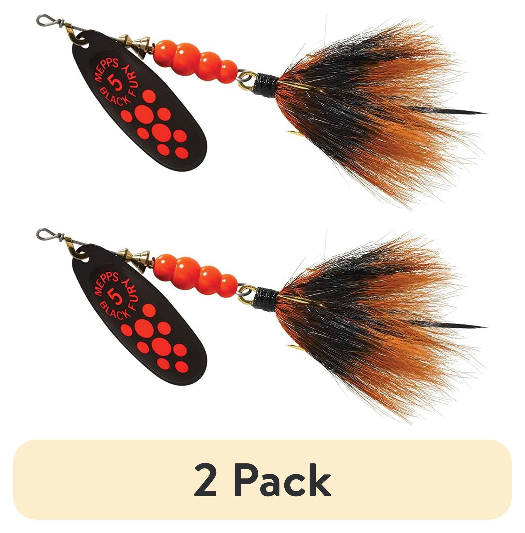 (2 pack) Mepps Black Fury Dressed Size 5 - 1/2 oz Flourescent Red Dot ...