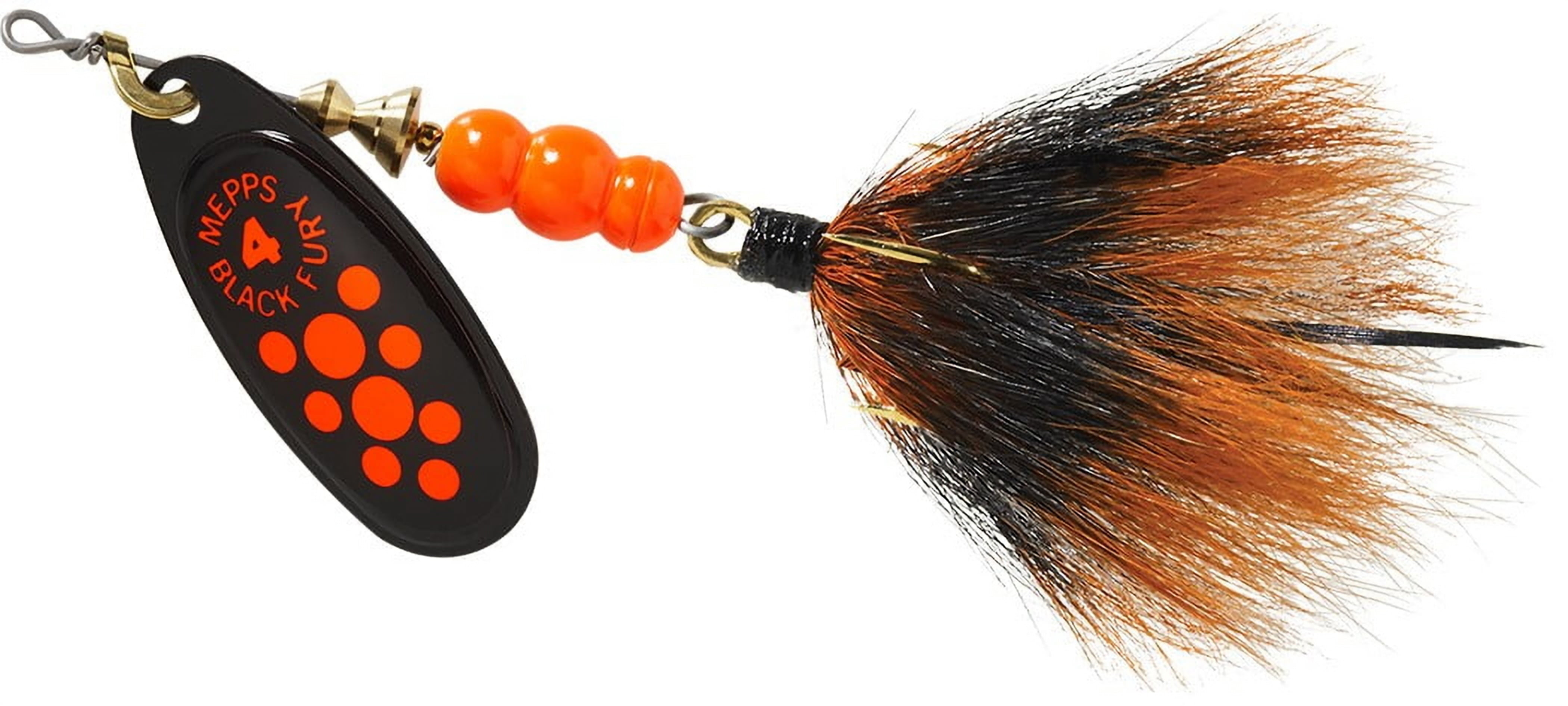 Mepps Black Fury Dressed Treble Inline Spinner, 1/3 oz, Fluorescent Red ...
